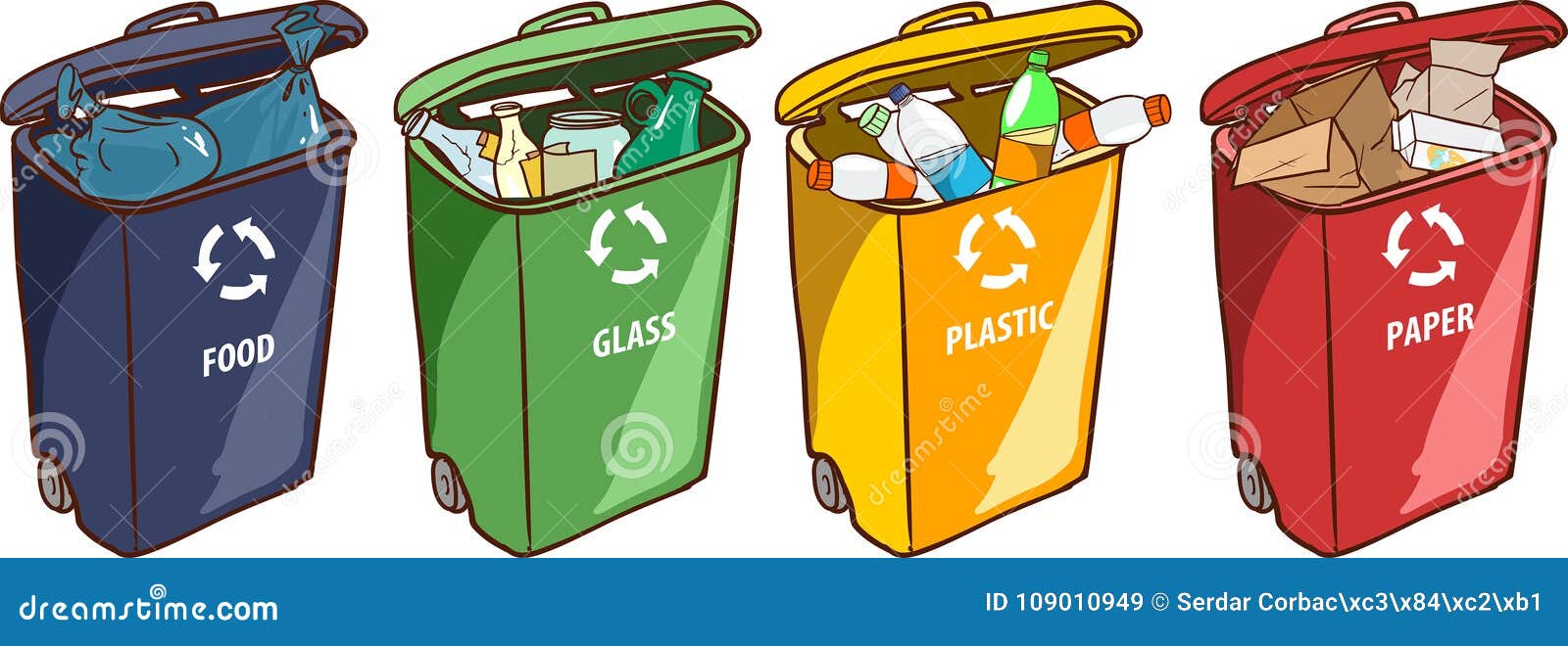 Recycling Bins Separation. Waste Management Vector | CartoonDealer.com ... Recycling Bins Separation. Waste Management Vector | CartoonDealer.com ...
