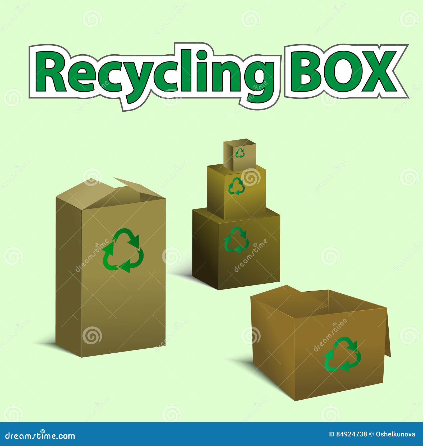 Vector Illustration. Recycling Boxes Stock Vector - Illustration of ...