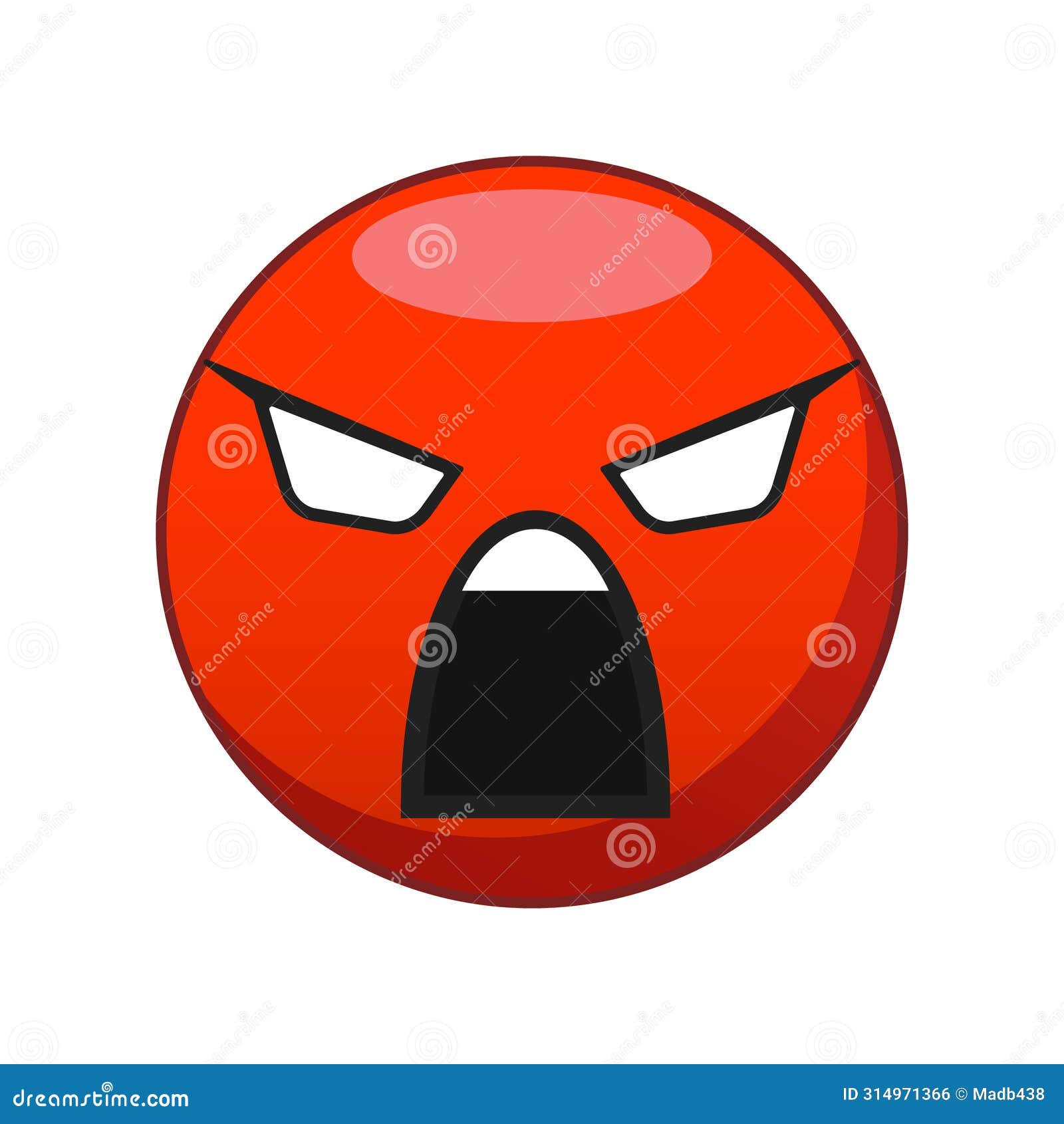 Vector Illustration of a Red Angry Face. Stock Vector - Illustration of ...