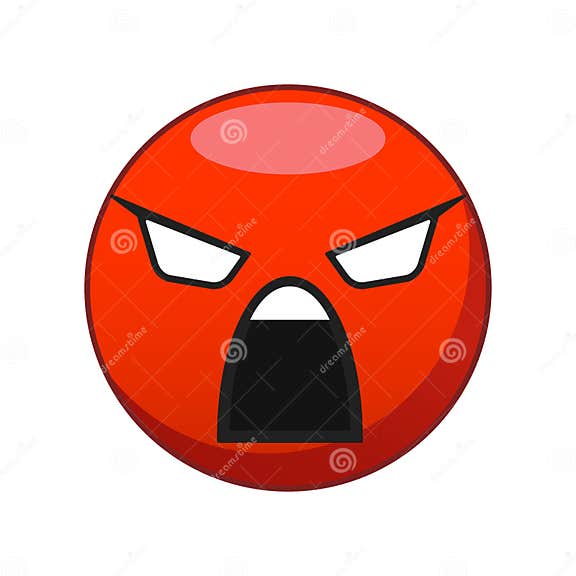 Vector Illustration of a Red Angry Face. Stock Vector - Illustration of ...