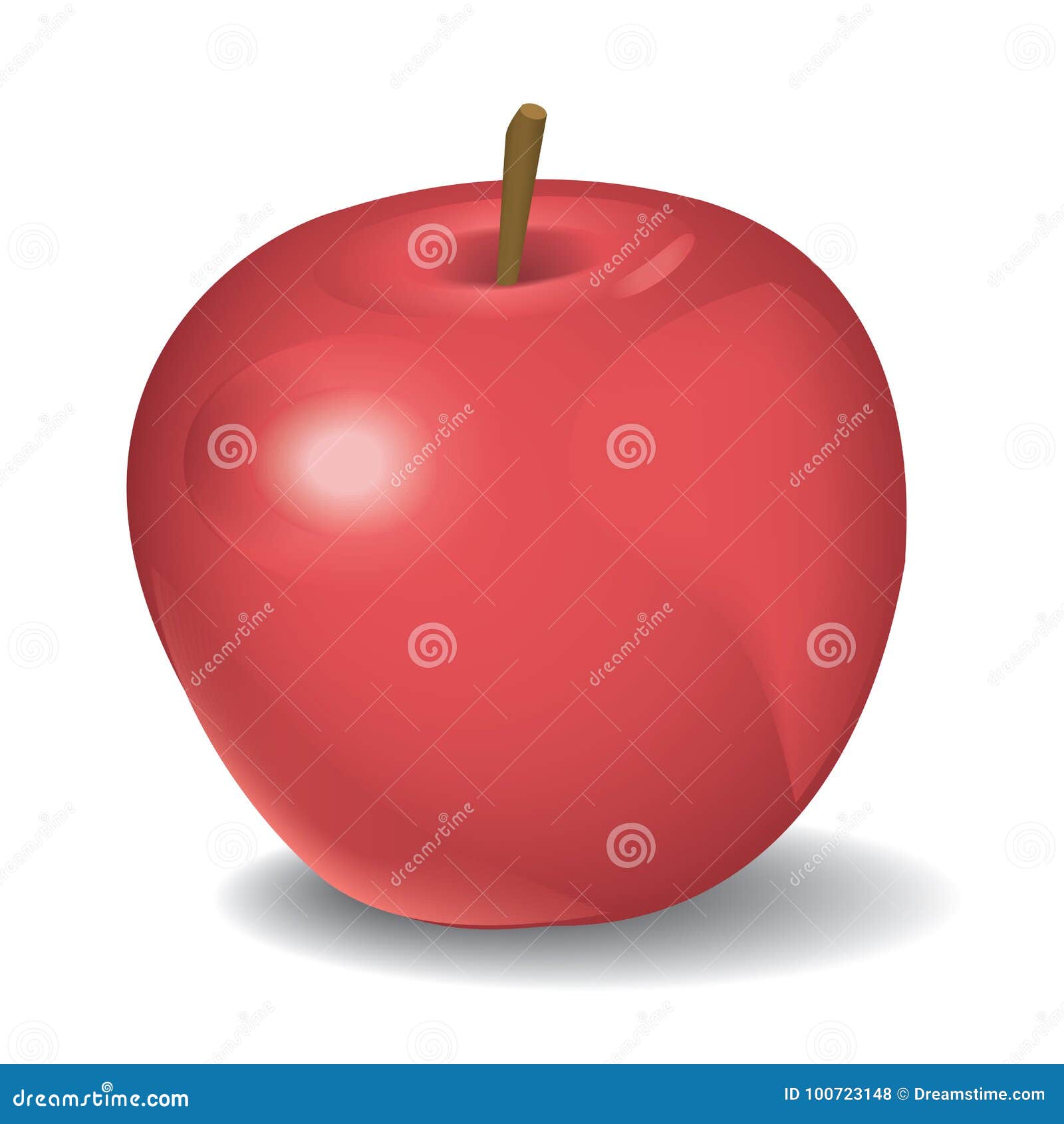 Vector Illustration of Red Apple Isolated on White Stock Vector ...