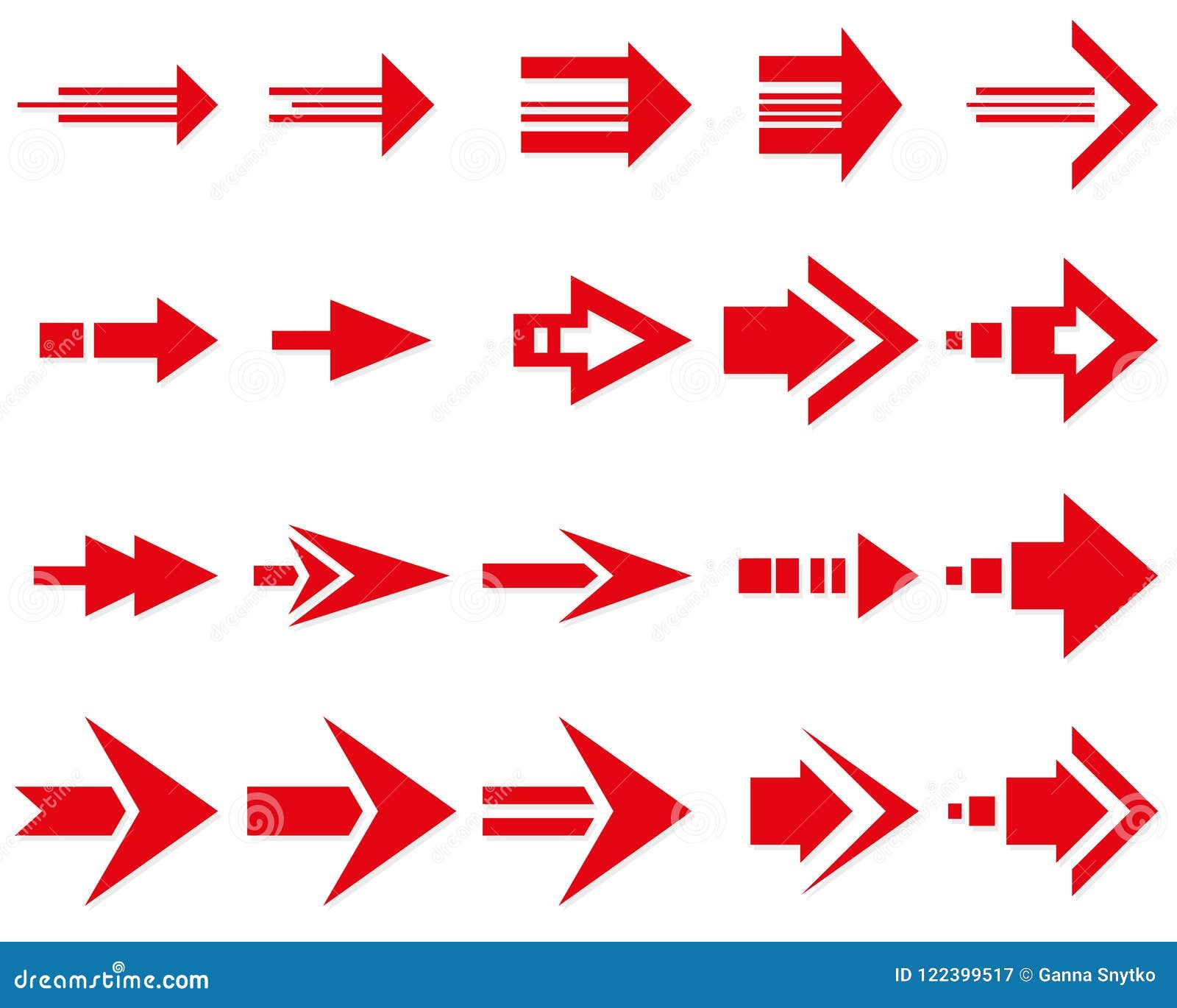 Red arrows vector stock illustration. Illustration of interface - 122399517