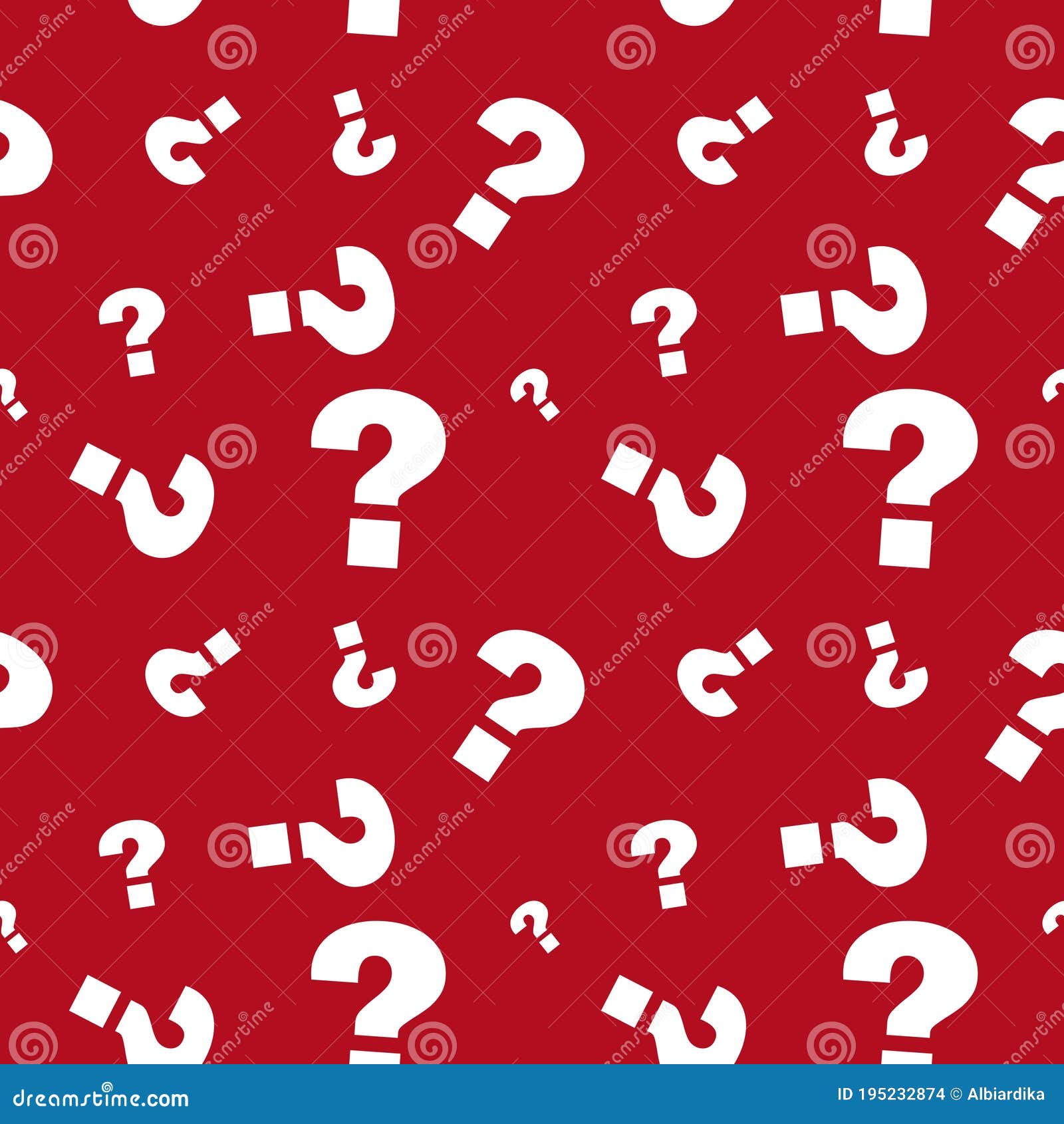 Red Ask Question Repeat Seamless Pattern Doodle Cartoon Style Wallpaper ...