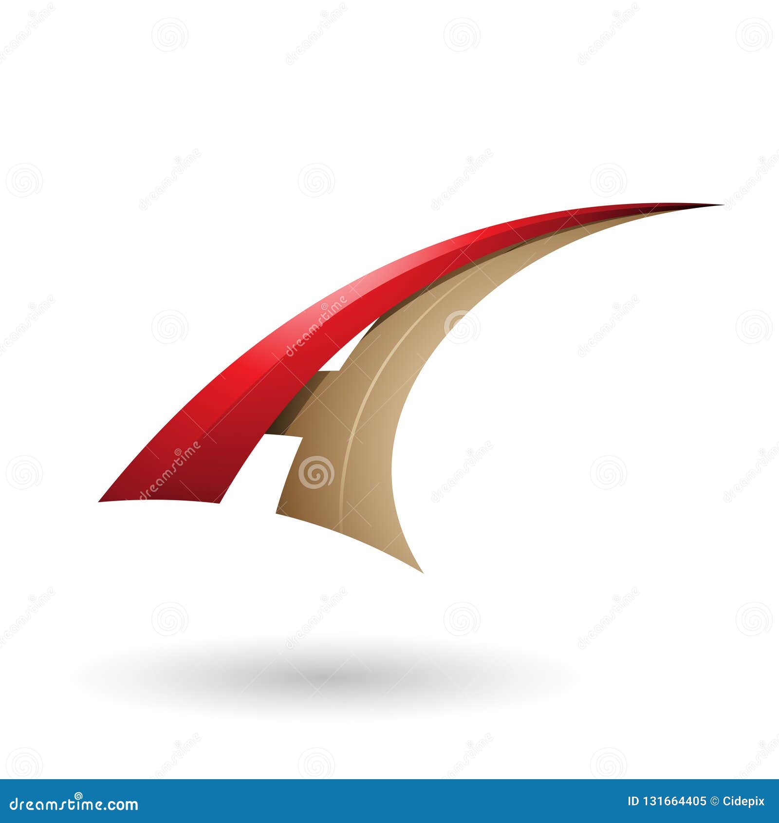 Red and Beige Dynamic Flying Letter a Isolated on a White Background ...