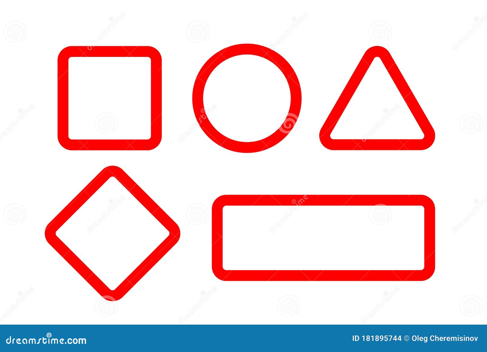 Vector Illustration Red Blank Geometrical Frames Set. Design Templates ...