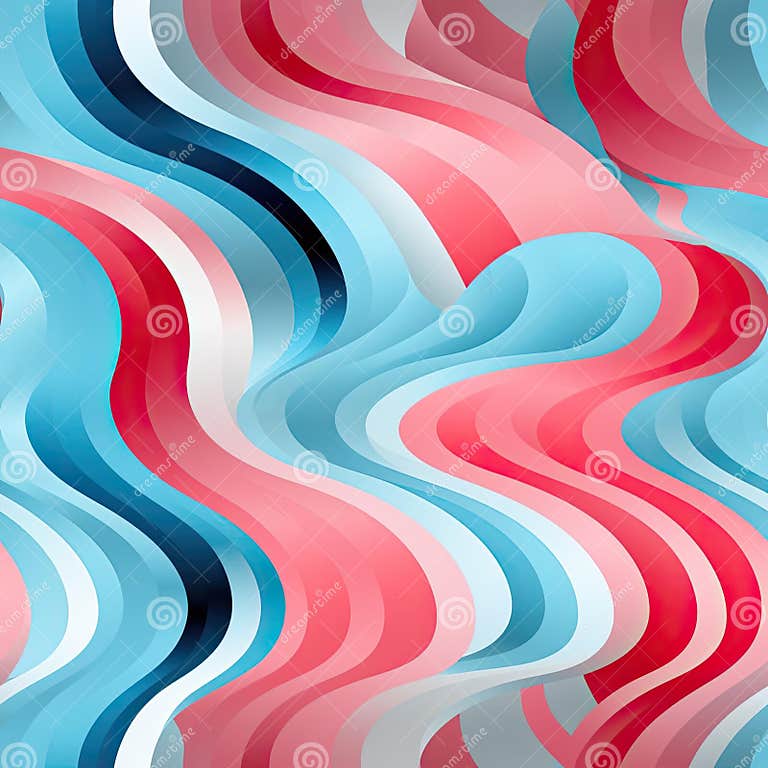 Vector Illustration of Red and Blue Wavy Wave Backgrounds (tiled) Stock ...