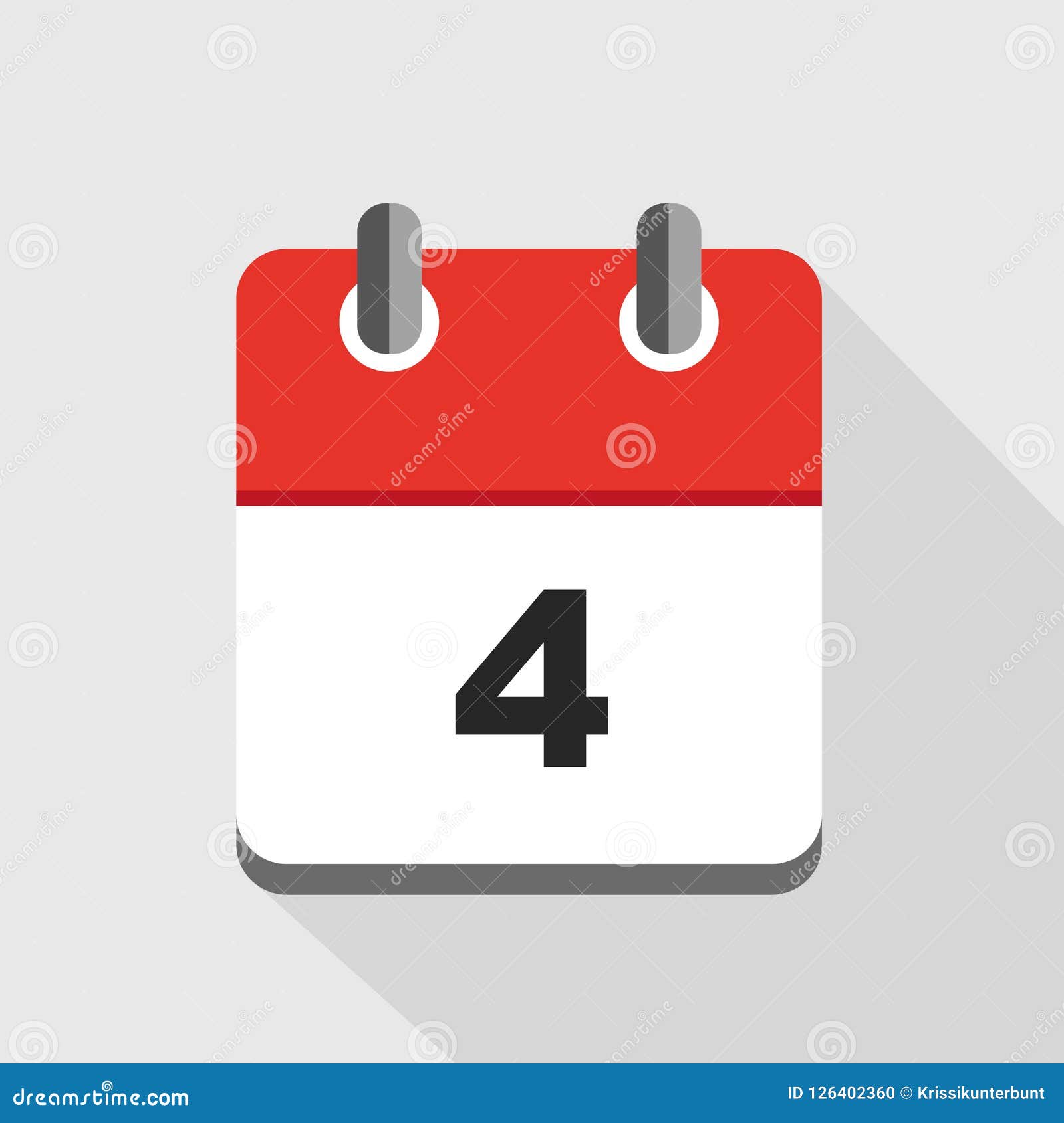 Vector Illustration of Red Calendar 4 Icon Stock Vector - Illustration ...