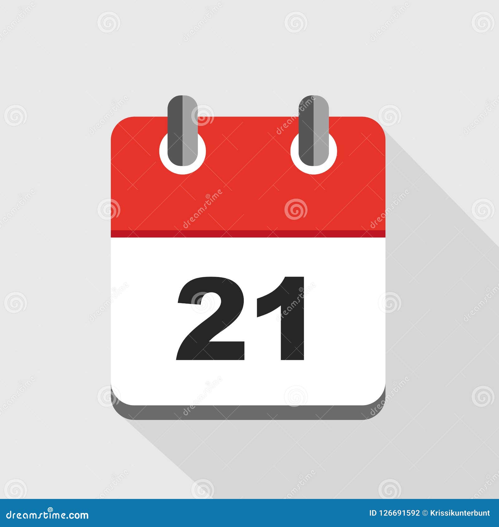 Vector Illustration of Red Calendar 21 Icon Stock Vector - Illustration ...