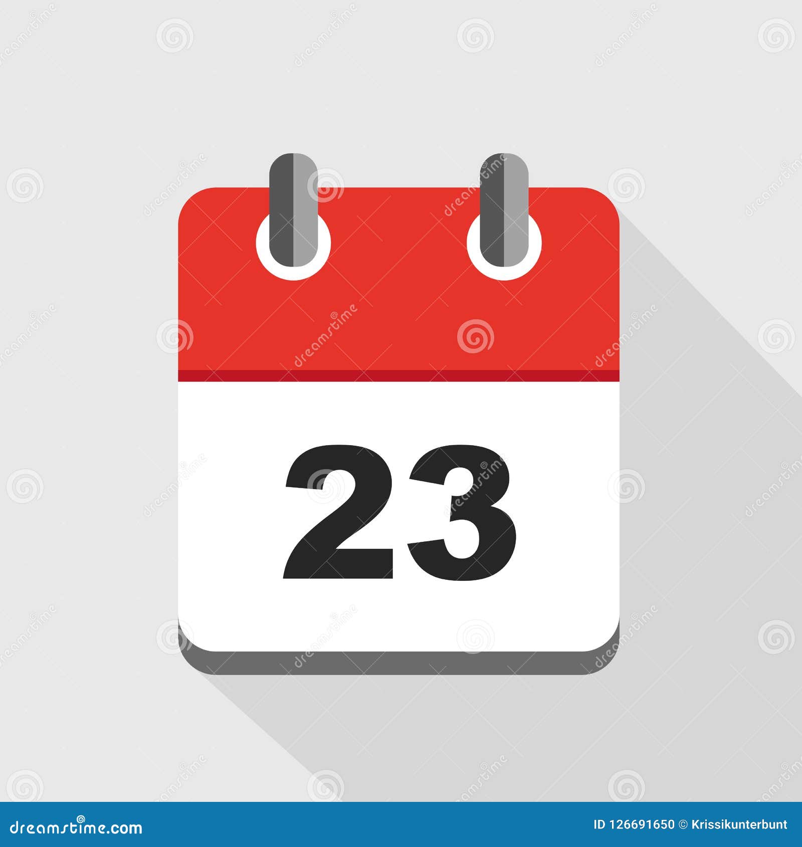 Vector Illustration of Red Calendar 23 Icon Stock Vector - Illustration ...