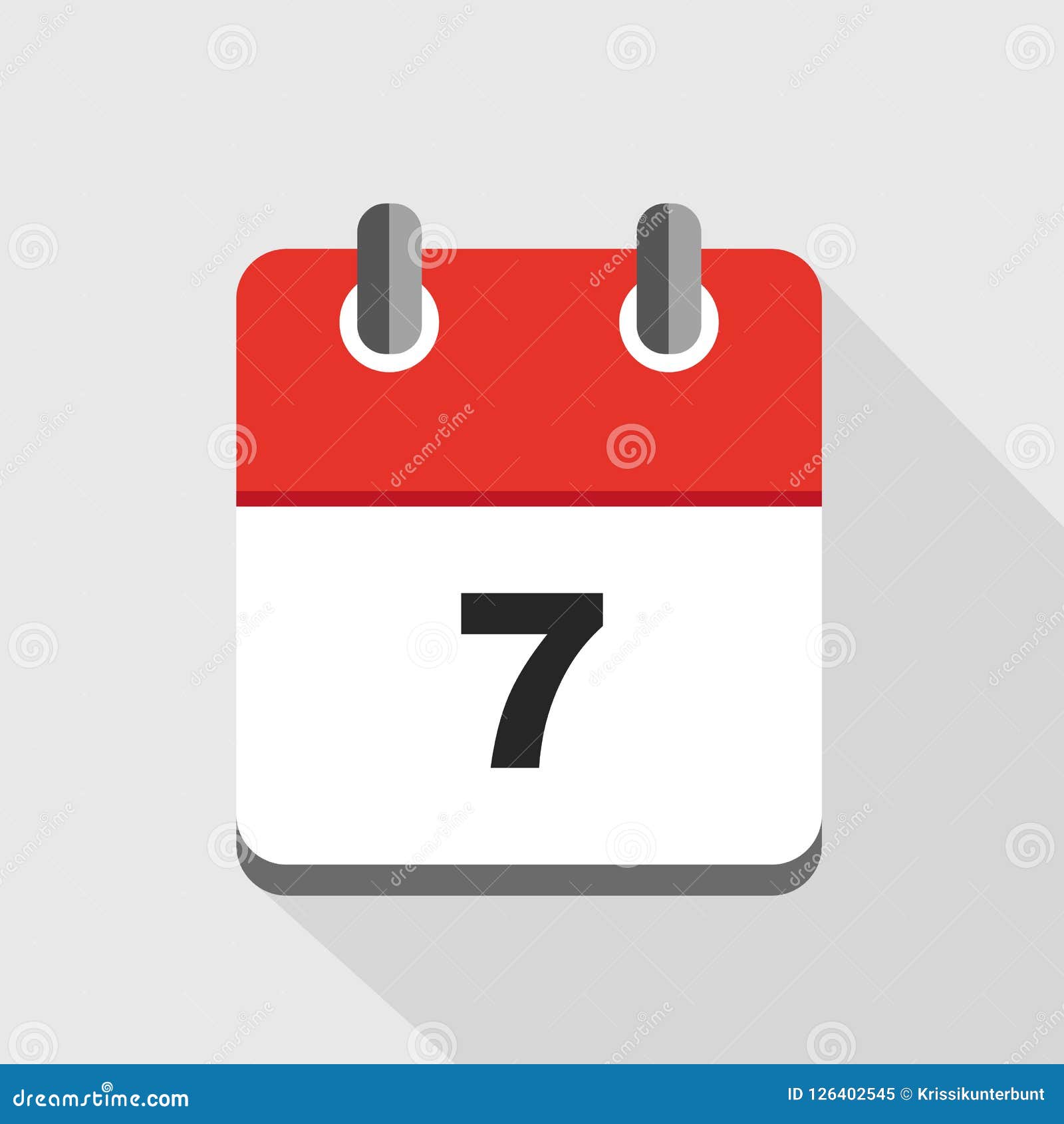 Vector Illustration of Red Calendar 7 Icon Stock Vector - Illustration ...
