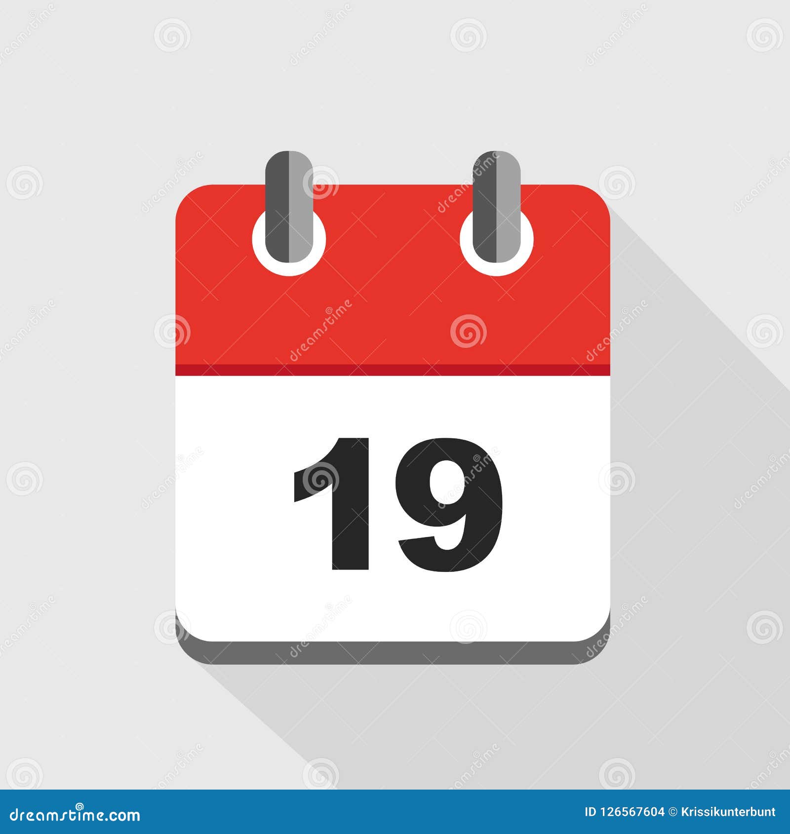 Vector Illustration of Red Calendar 19 Icon Stock Vector - Illustration ...