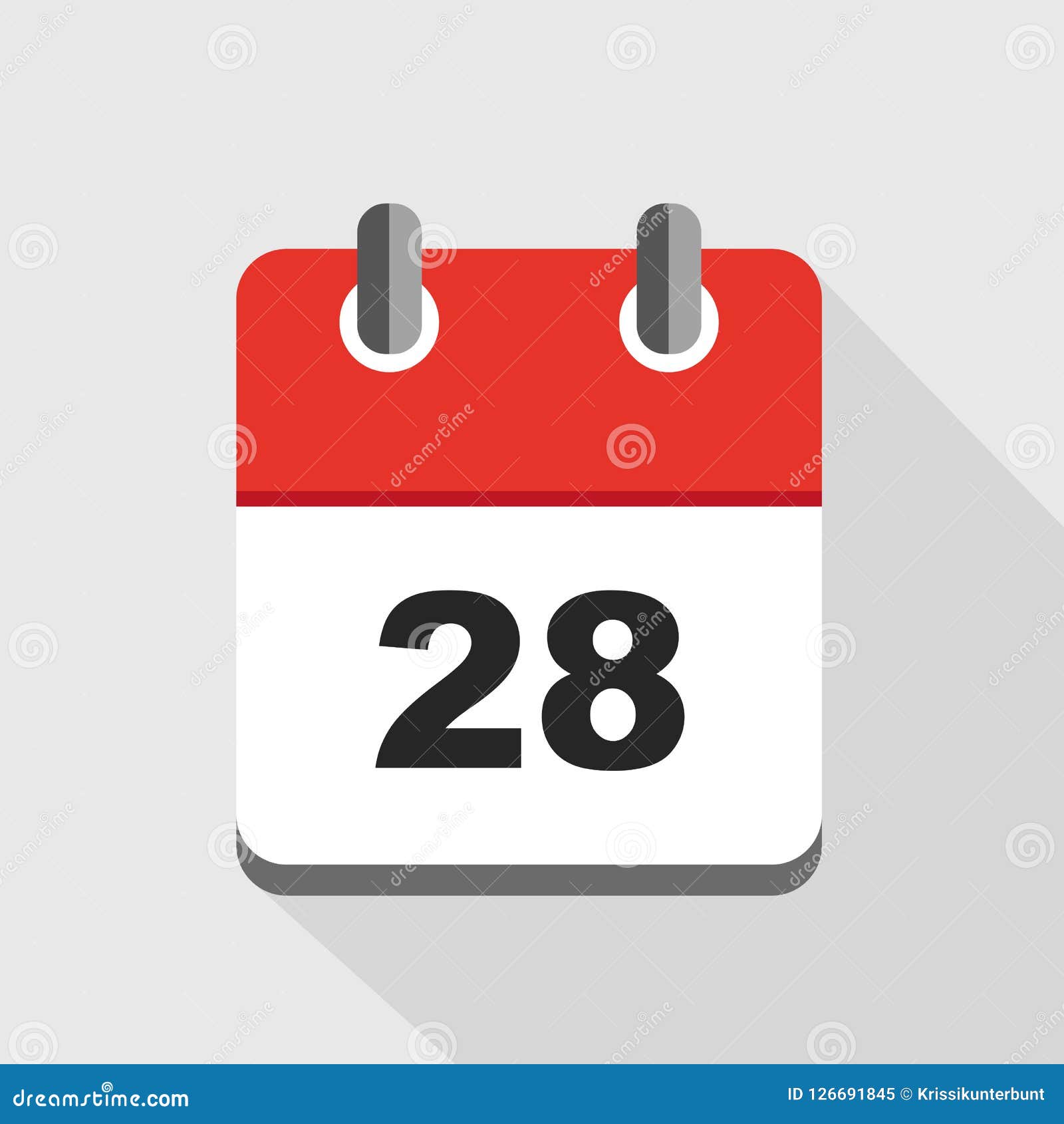 Vector Illustration of Red Calendar 28 Icon Stock Vector - Illustration ...
