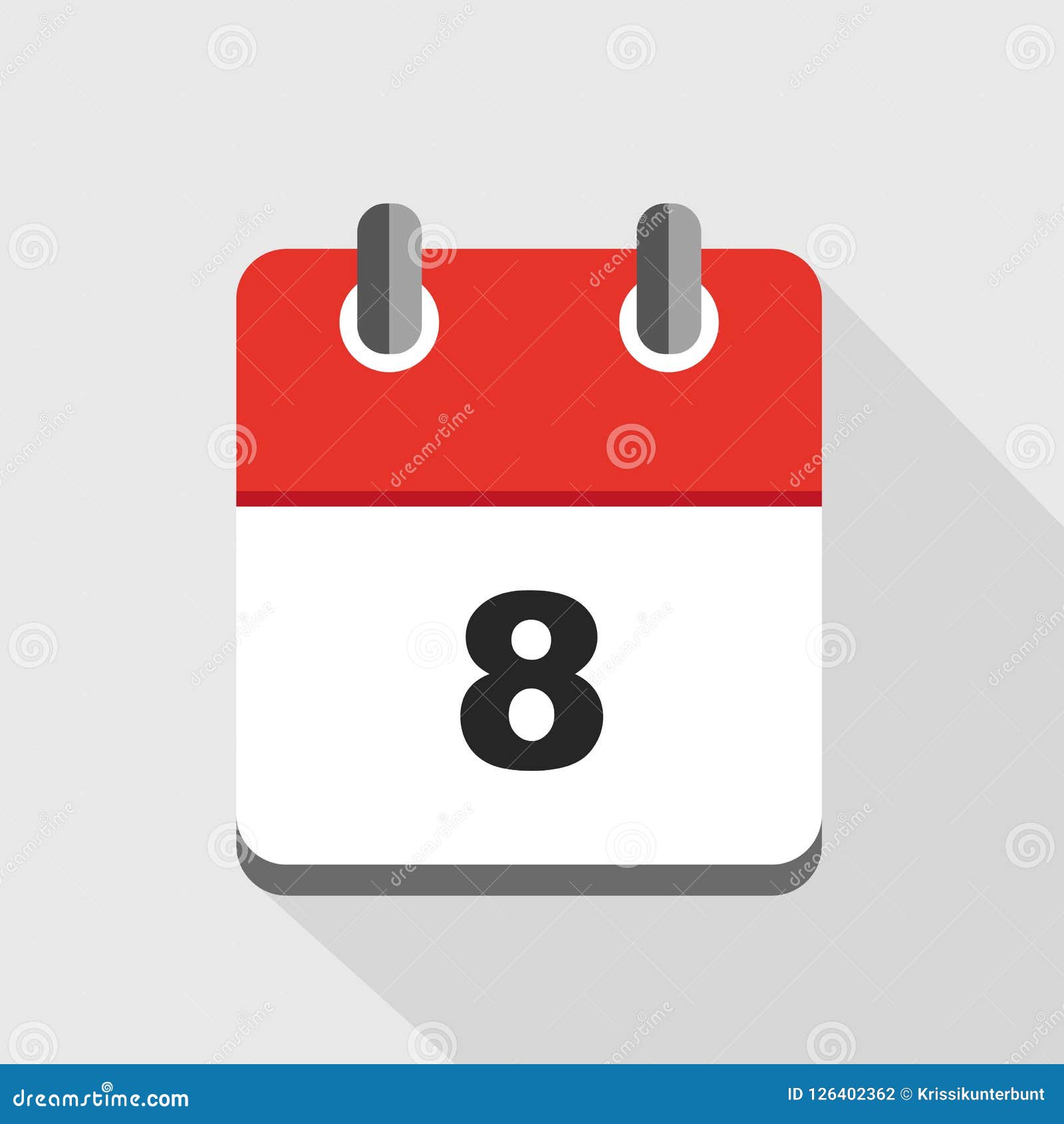 Vector Illustration of Red Calendar 8 Icon Stock Vector - Illustration ...