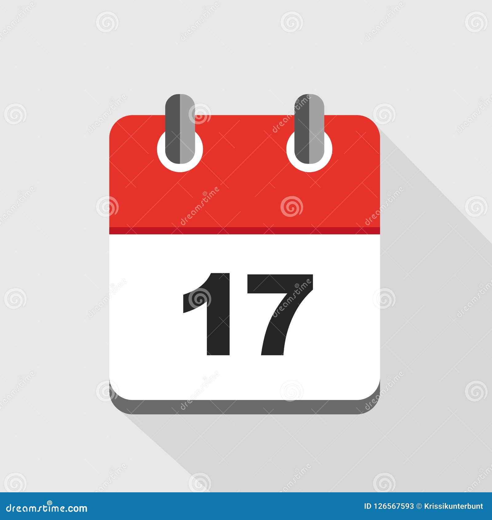 Vector Illustration of Red Calendar 17 Icon Stock Vector - Illustration ...