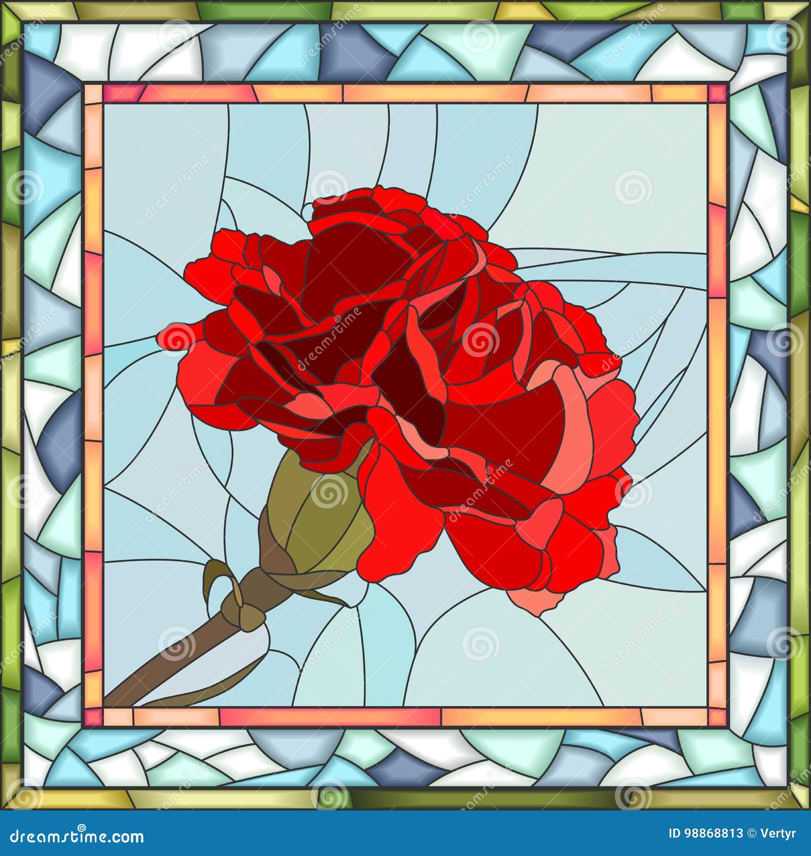 Vector Illustration of Red Carnation. Stock Vector - Illustration of ...