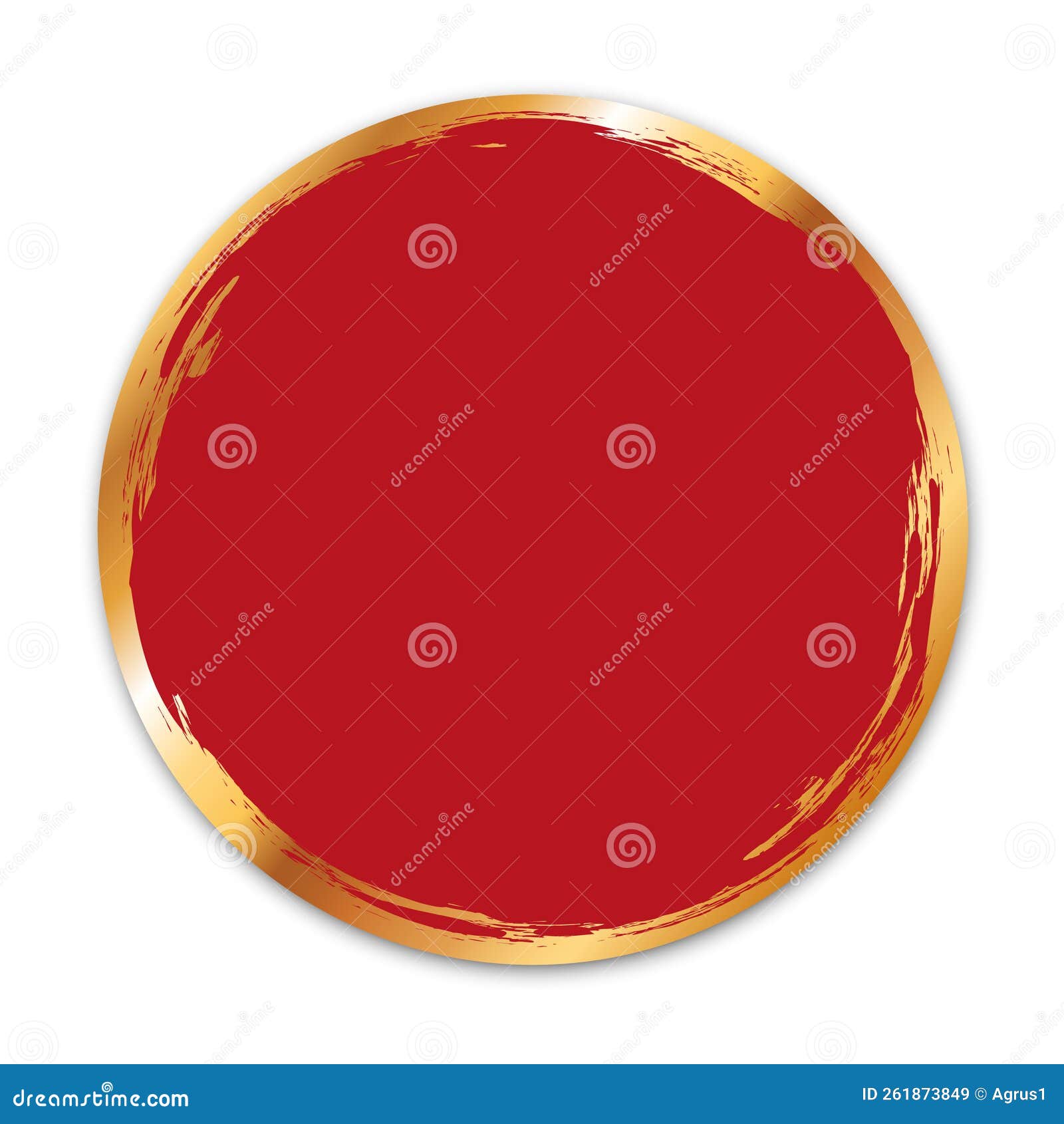 Vector Illustration Of Red Colored Circle Banner With Gol Brush Frame ...