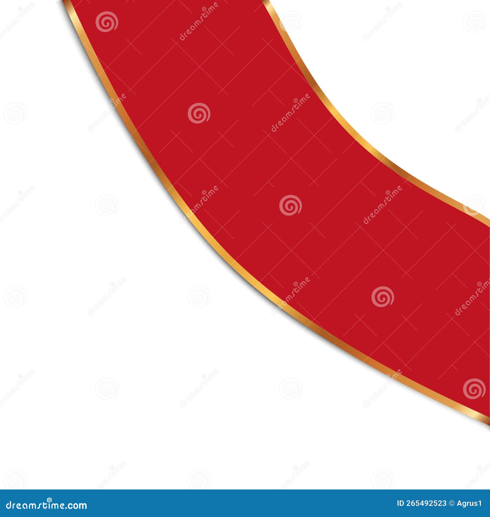 Vector Illustration of Red Corner Ribbon Banner with Gold Colored Frame ...