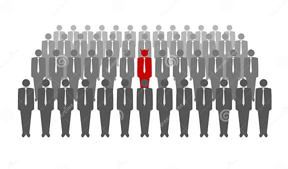 Vector Illustration of Red Devil in Crowd Stock Illustration ...