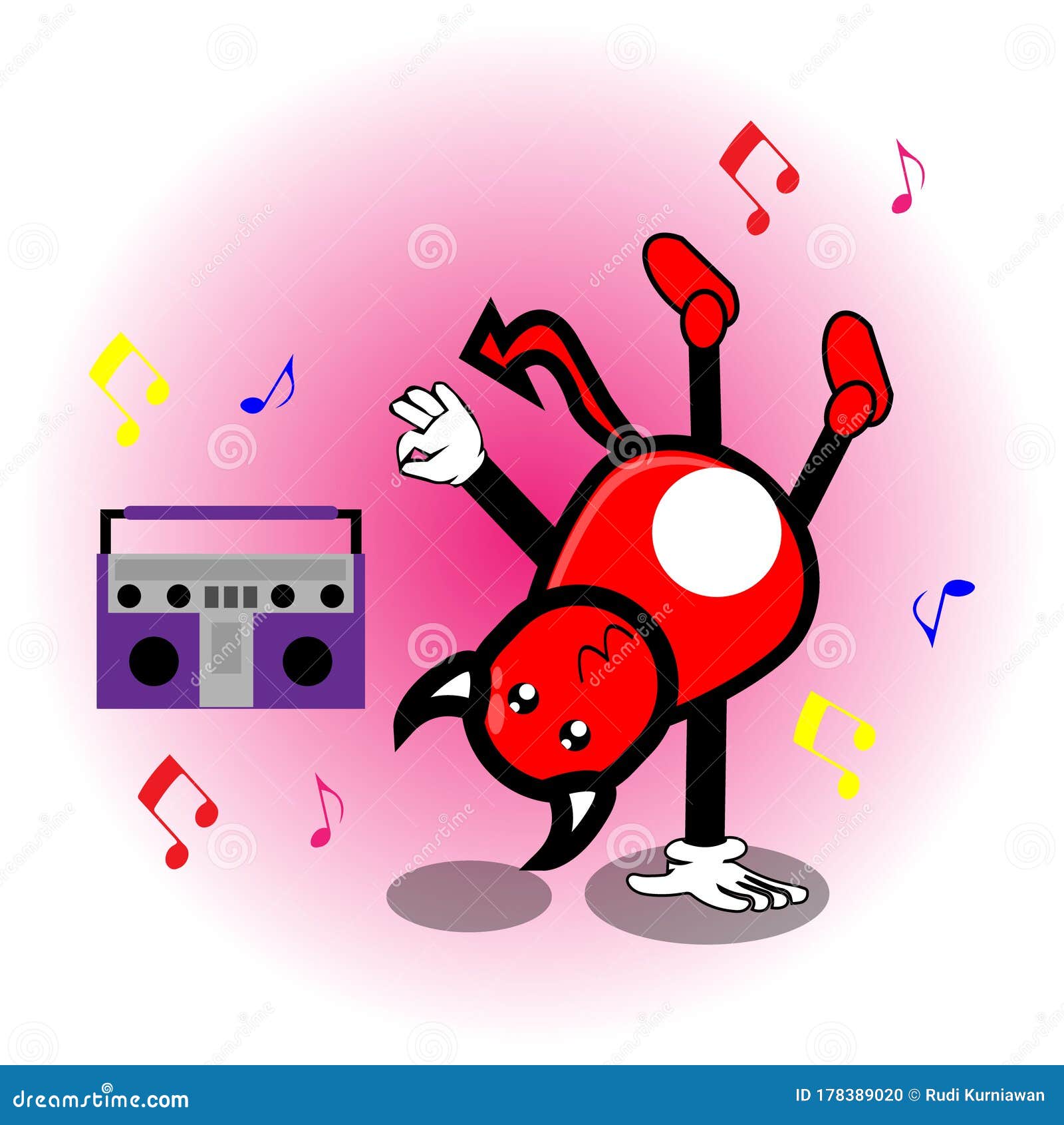 Vector Illustration of a Red Devil Dancing.nice for Logo, Mascot, Icon ...