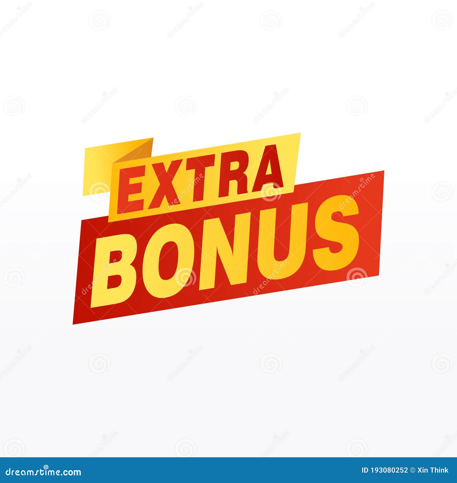 Vector Illustration Red Extra Bonus Label. Modern Web Banner Element ...