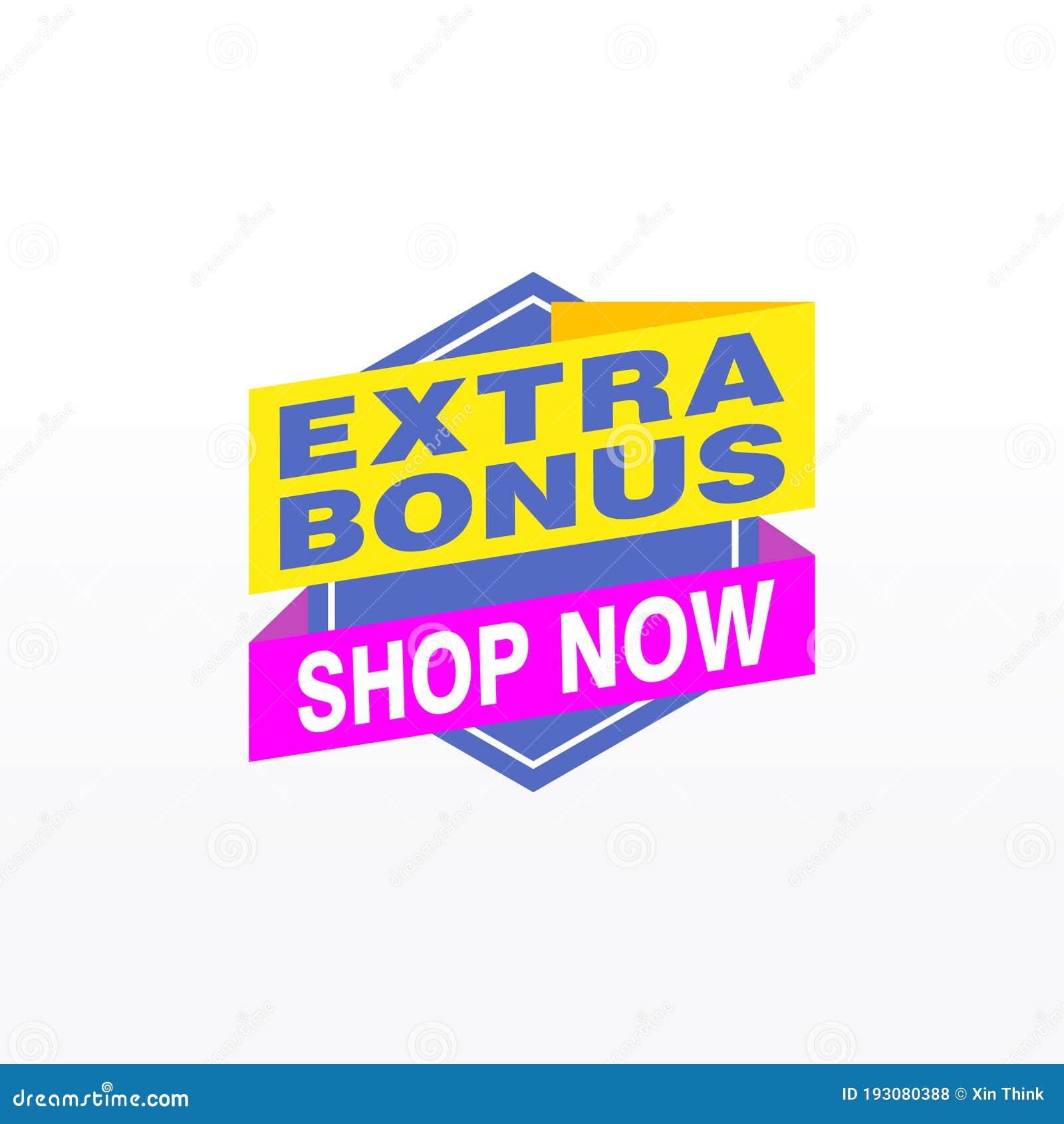 Vector Illustration Red Extra Bonus Label. Modern Web Banner Element ...