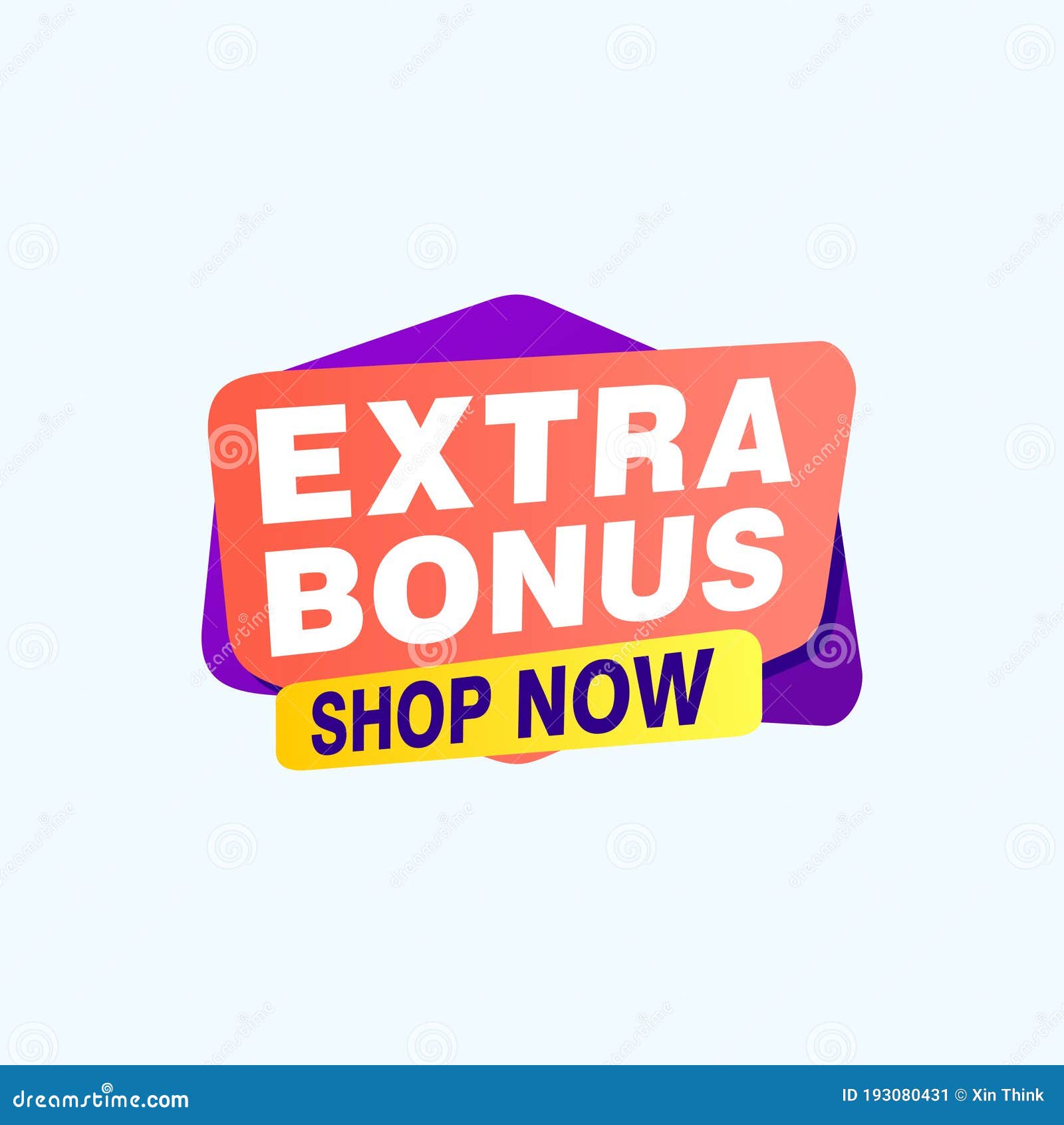 Vector Illustration Red Extra Bonus Label. Modern Web Banner Element ...