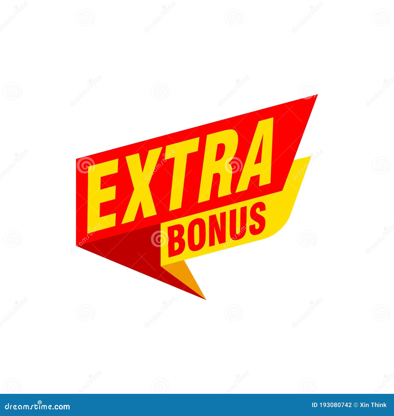 Vector Illustration Red Extra Bonus Label. Modern Web Banner Element ...