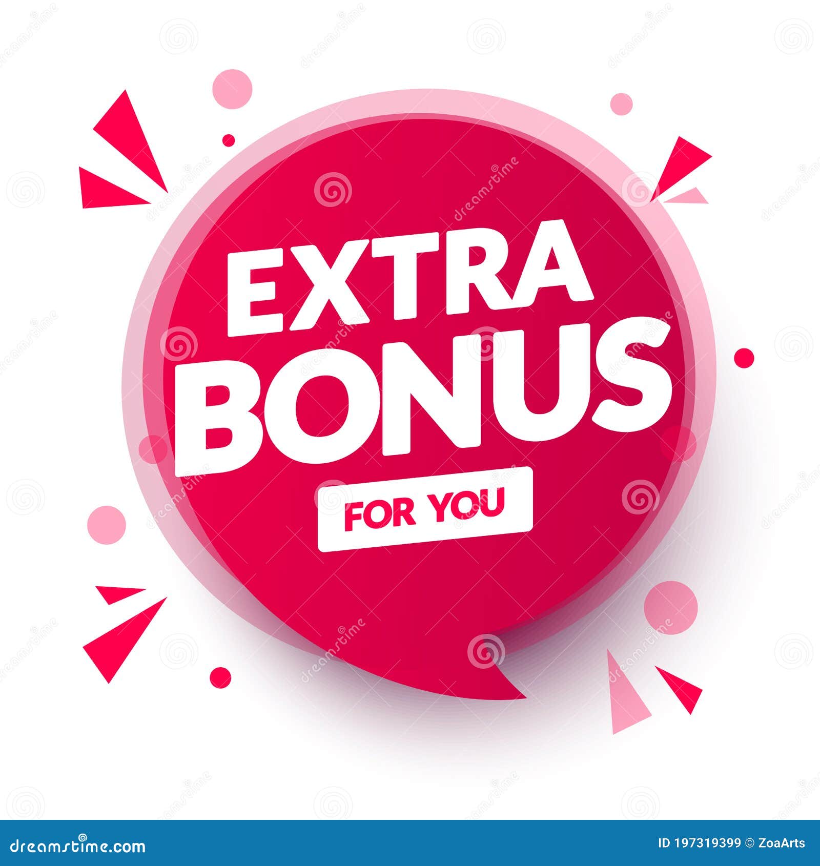 Vector Illustration Red Extra Bonus for You Speech Bubble. Stock Vector ...