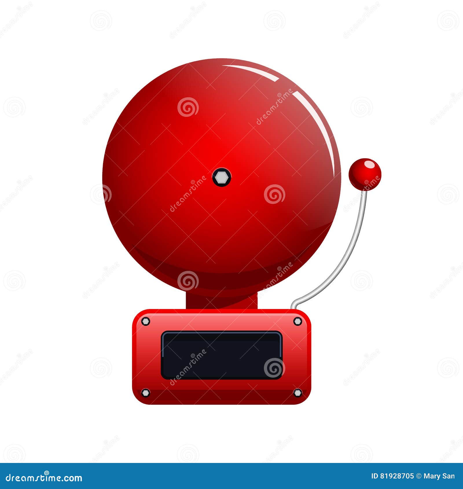Vector Illustration of Red Fire Alarm Bell Stock Vector - Illustration ...