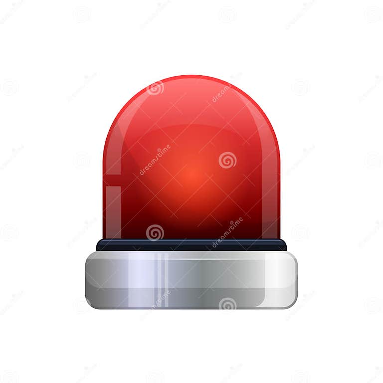 Vector Illustration of Red Flashing Emergency Light Stock Vector ...