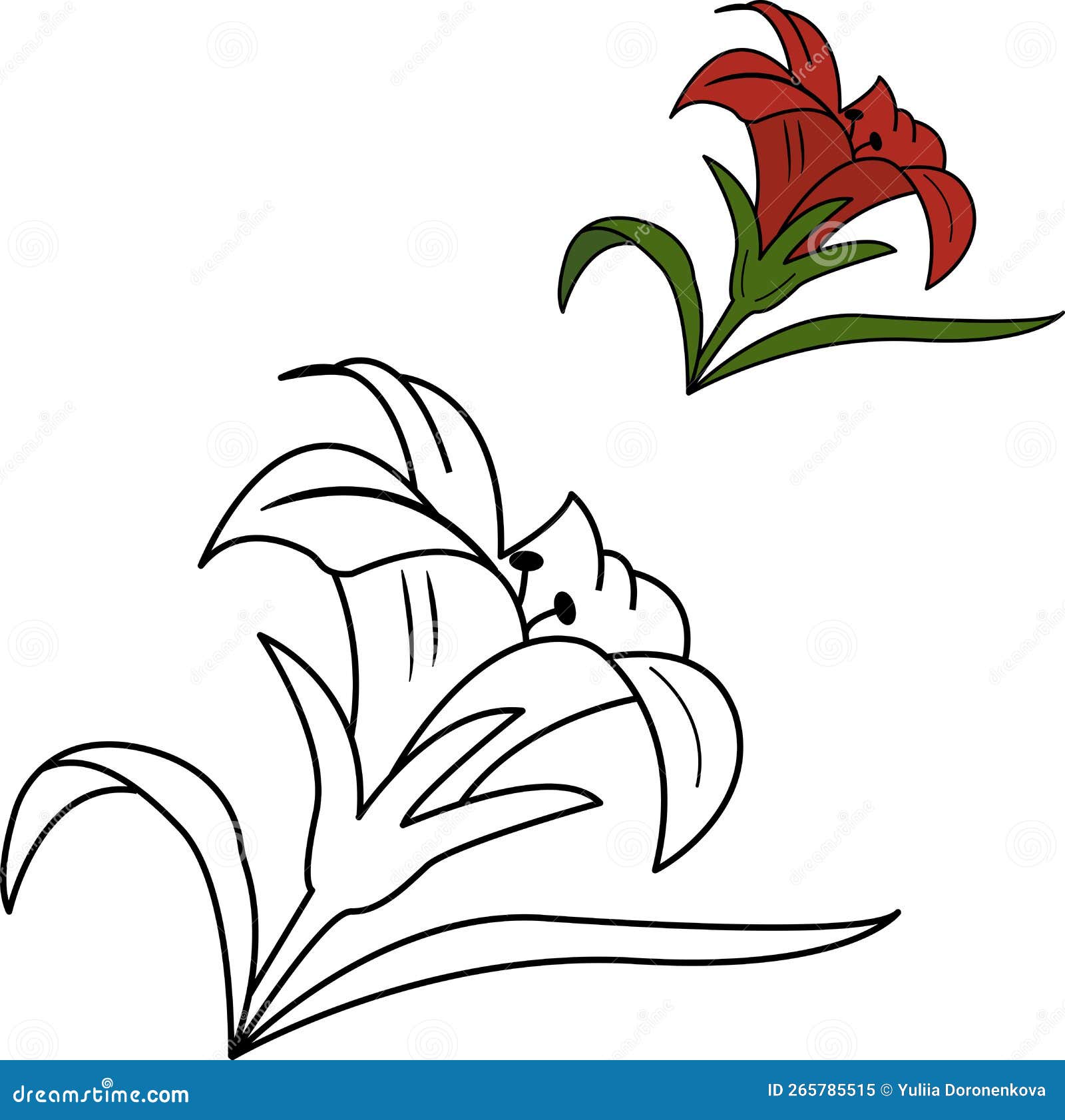 Coloring Book for Kids Red Flower Stock Vector - Illustration of book ...