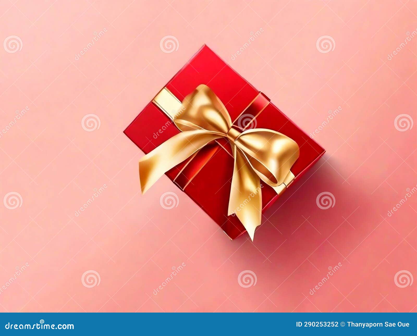 Vector Illustration of a Red Gift Box with a Gold Ribbon Stock ...
