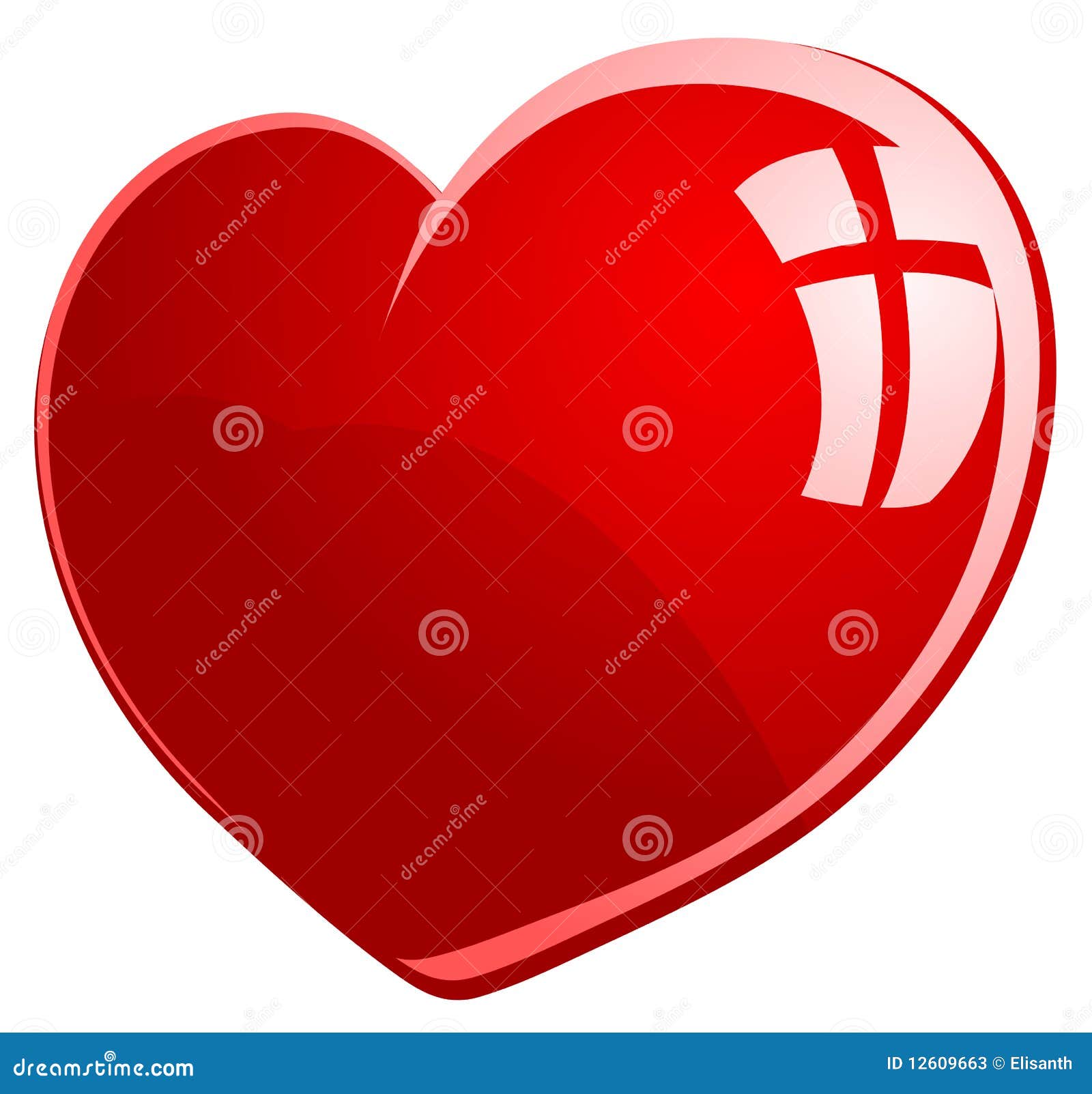 Vector Illustration of Red Glossy Heart Stock Vector - Illustration of ...
