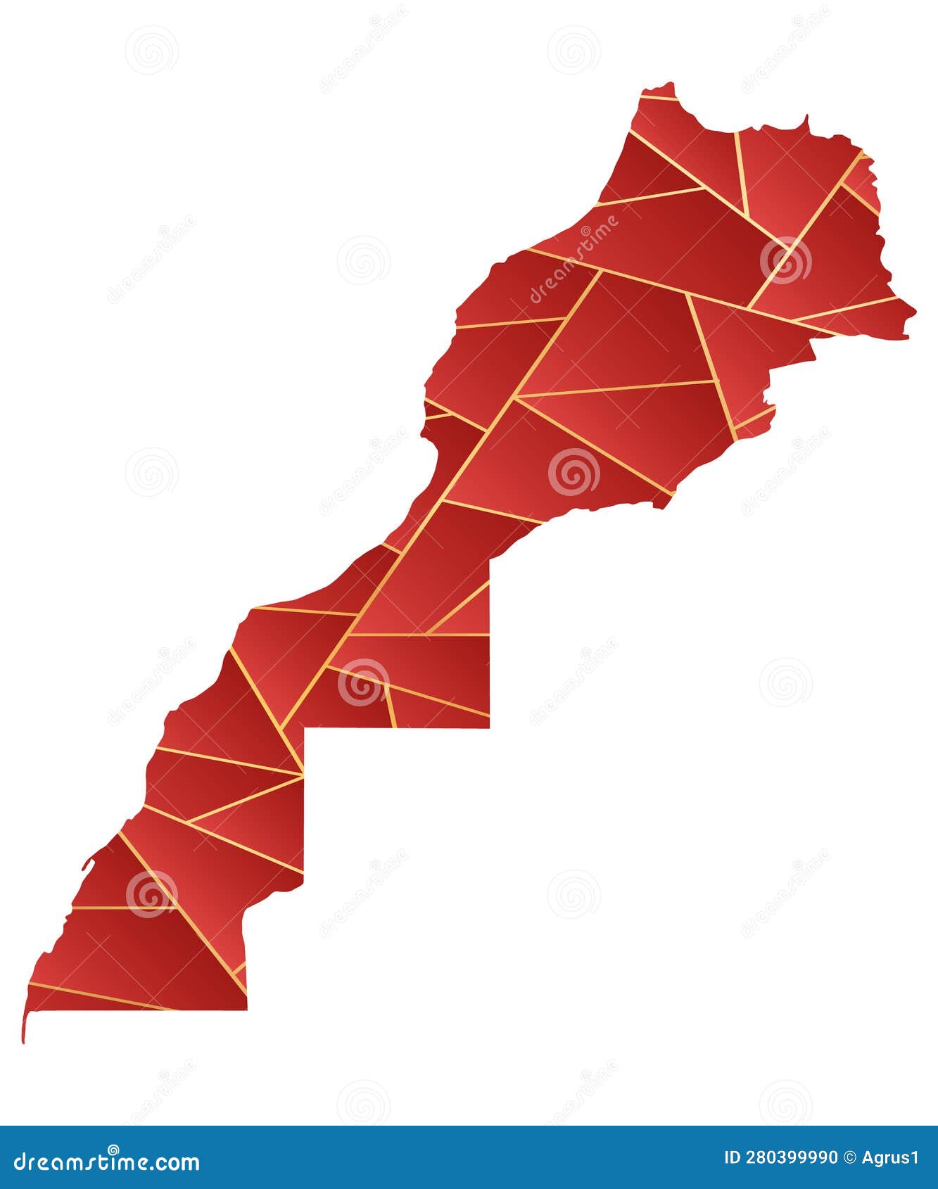 Vector Illustration of Red and Gold Colored Morocco Map Stock Vector ...