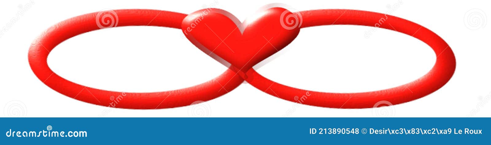 Vector Illustration of a Red Infinity Symbol Linked by a Read Heart ...