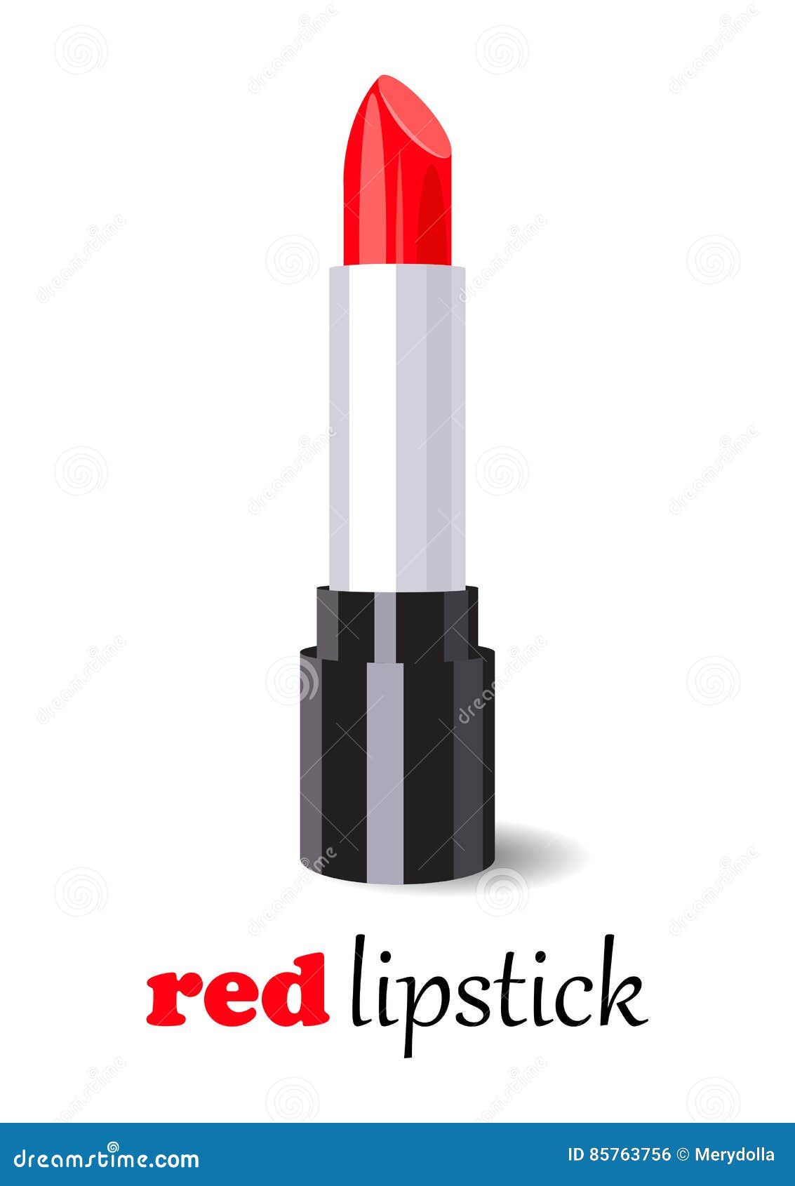 Vector Illustration of a Red Lipstick Isolated on White Stock Vector ...