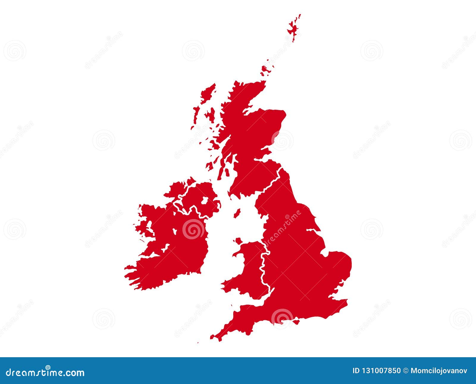 Red Map of Great Britain stock vector. Illustration of world - 131007850