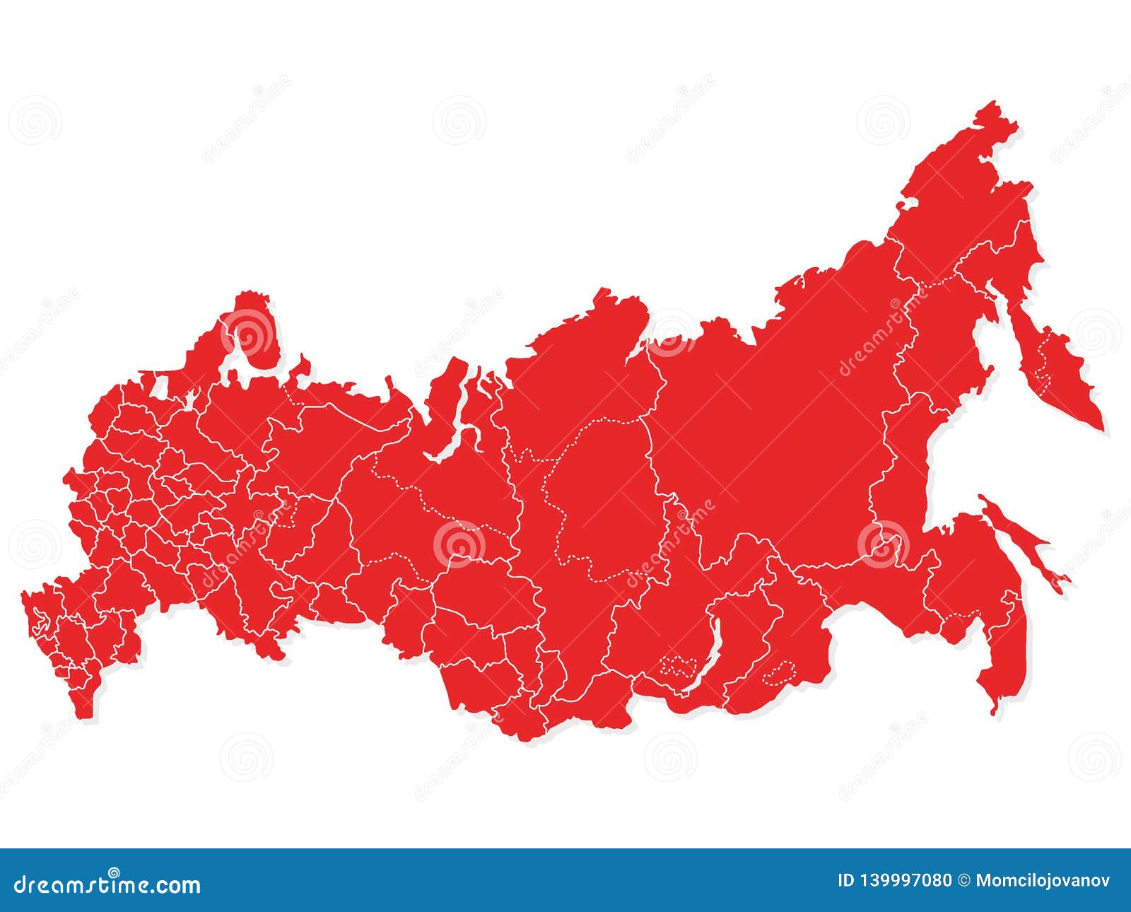 Red Map of Russia stock vector. Illustration of brown - 139997080