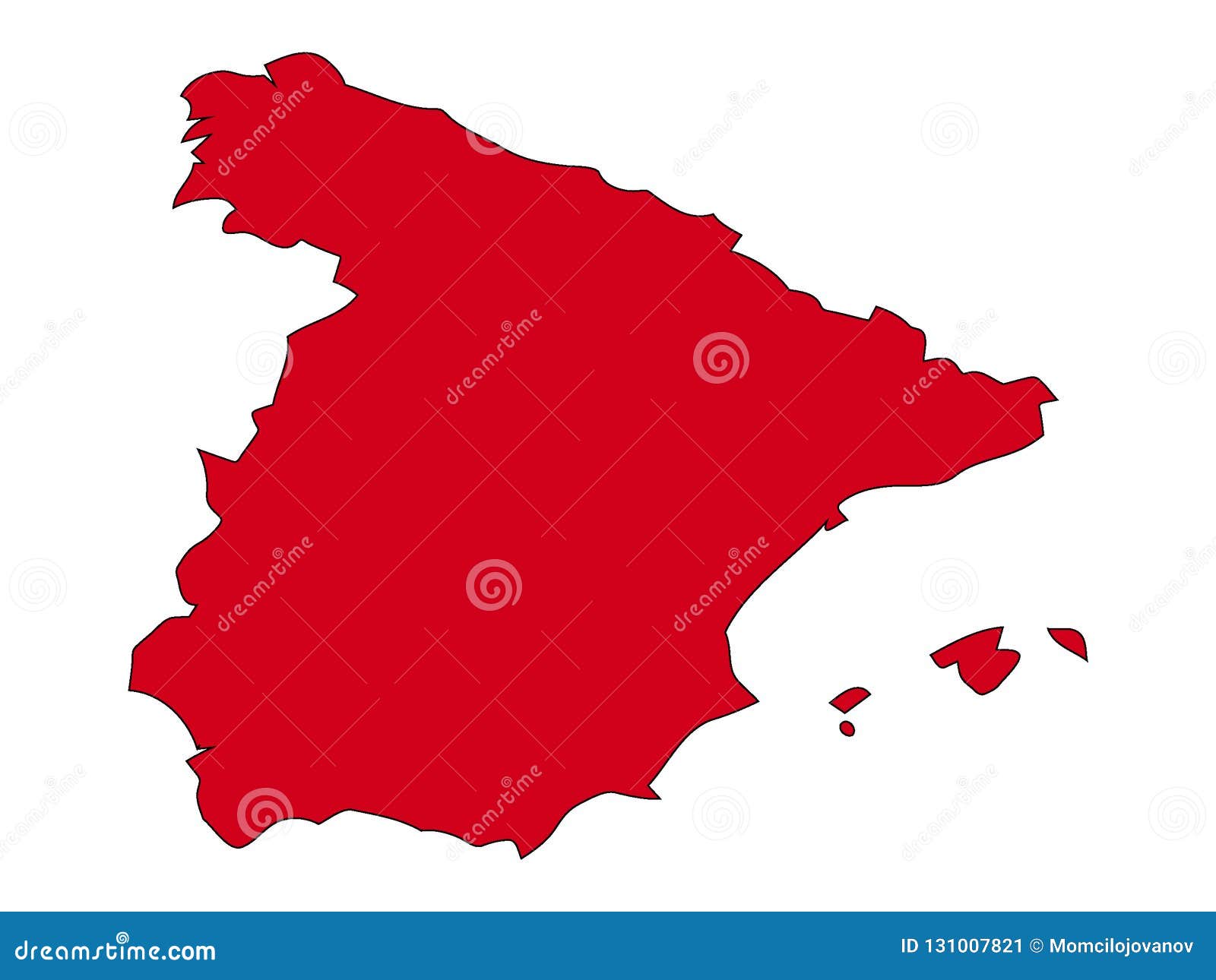 Red Map of Spain stock vector. Illustration of insignia - 131007821