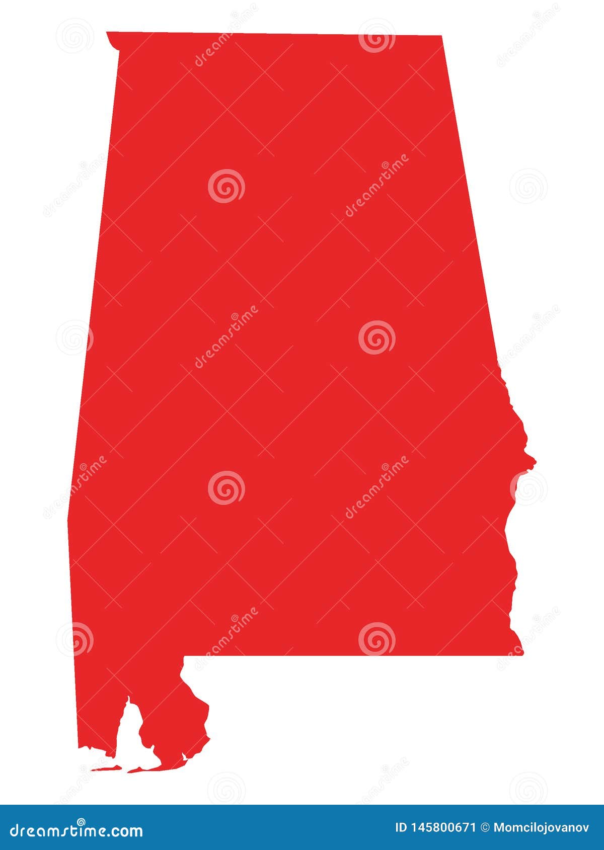 Red Map of US State of Alabama Stock Vector - Illustration of dollar ...