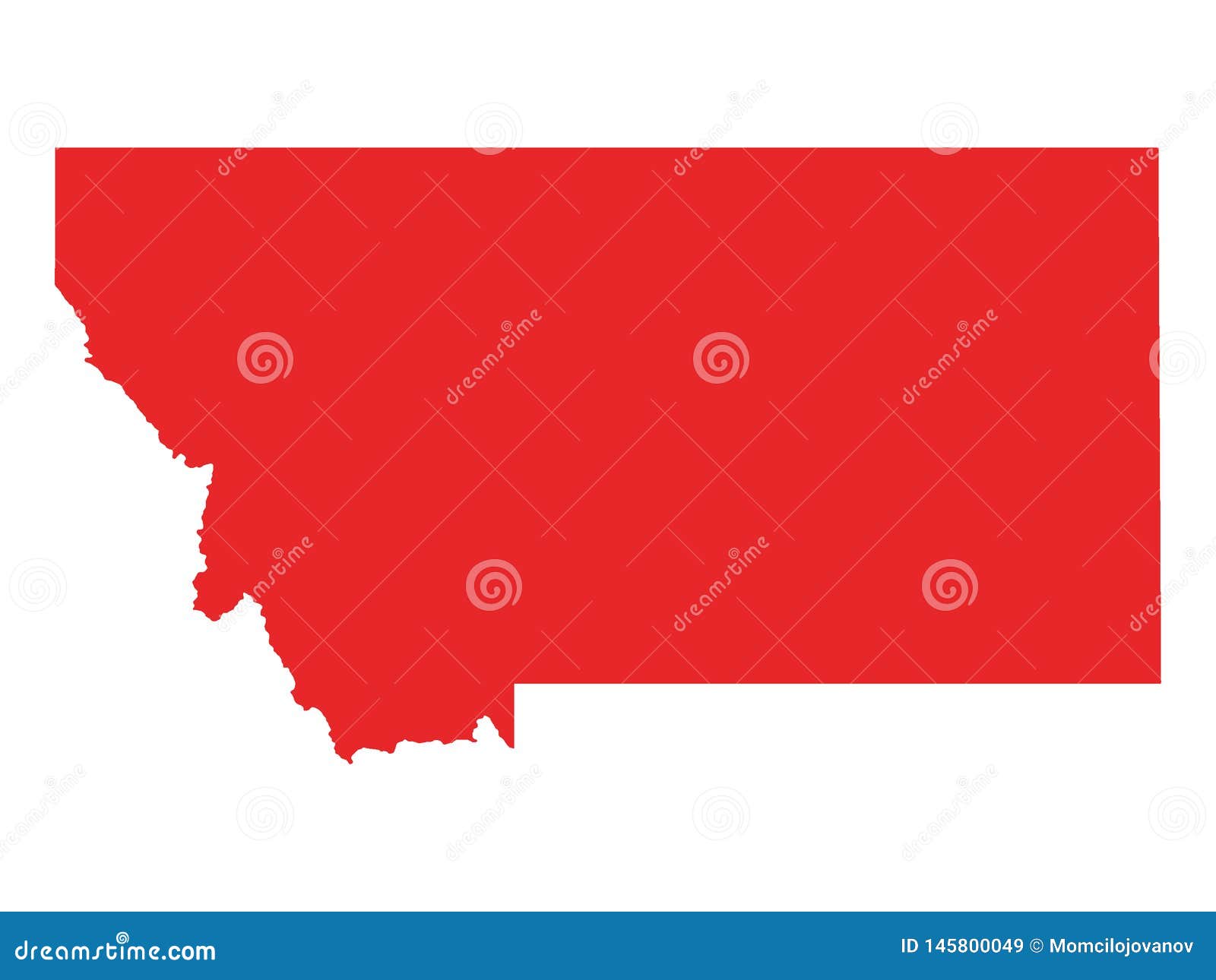 Red Map of US State of Montana Stock Vector - Illustration of kentucky ...