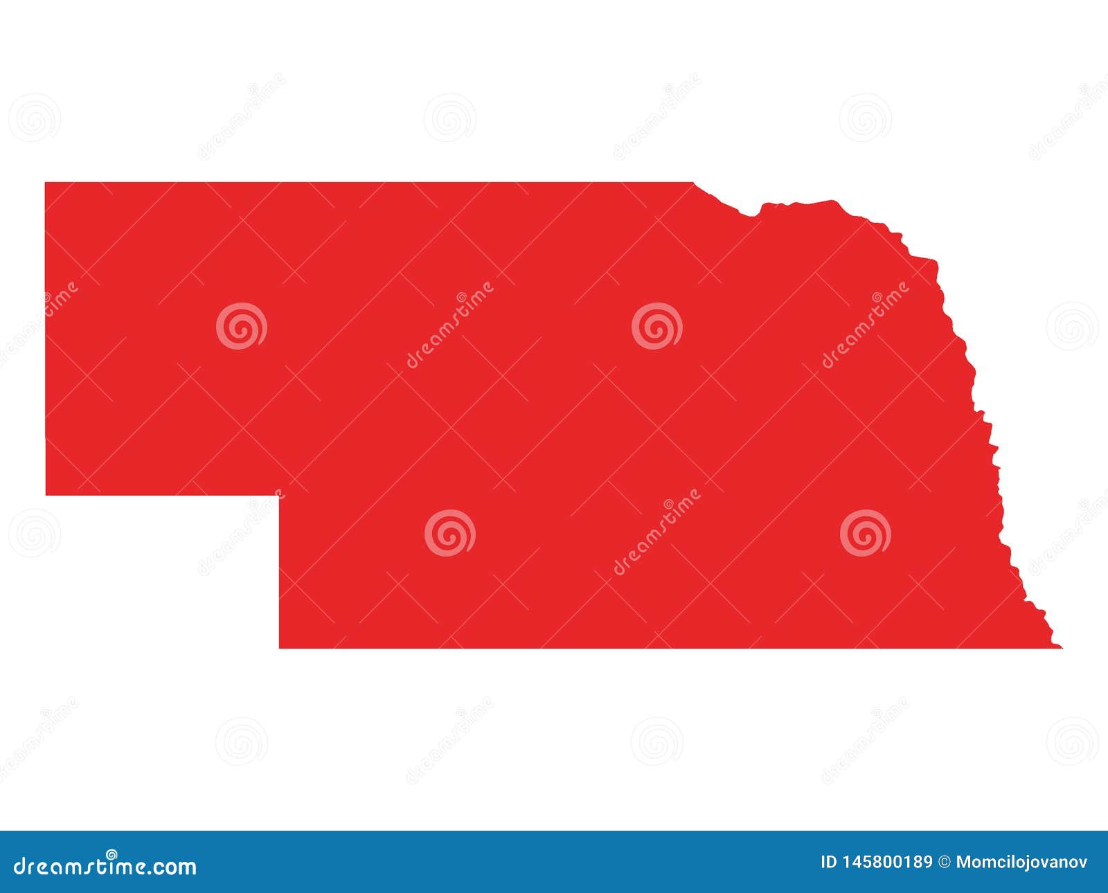 Red Map of US State of Nebraska Stock Vector - Illustration of kansas ...