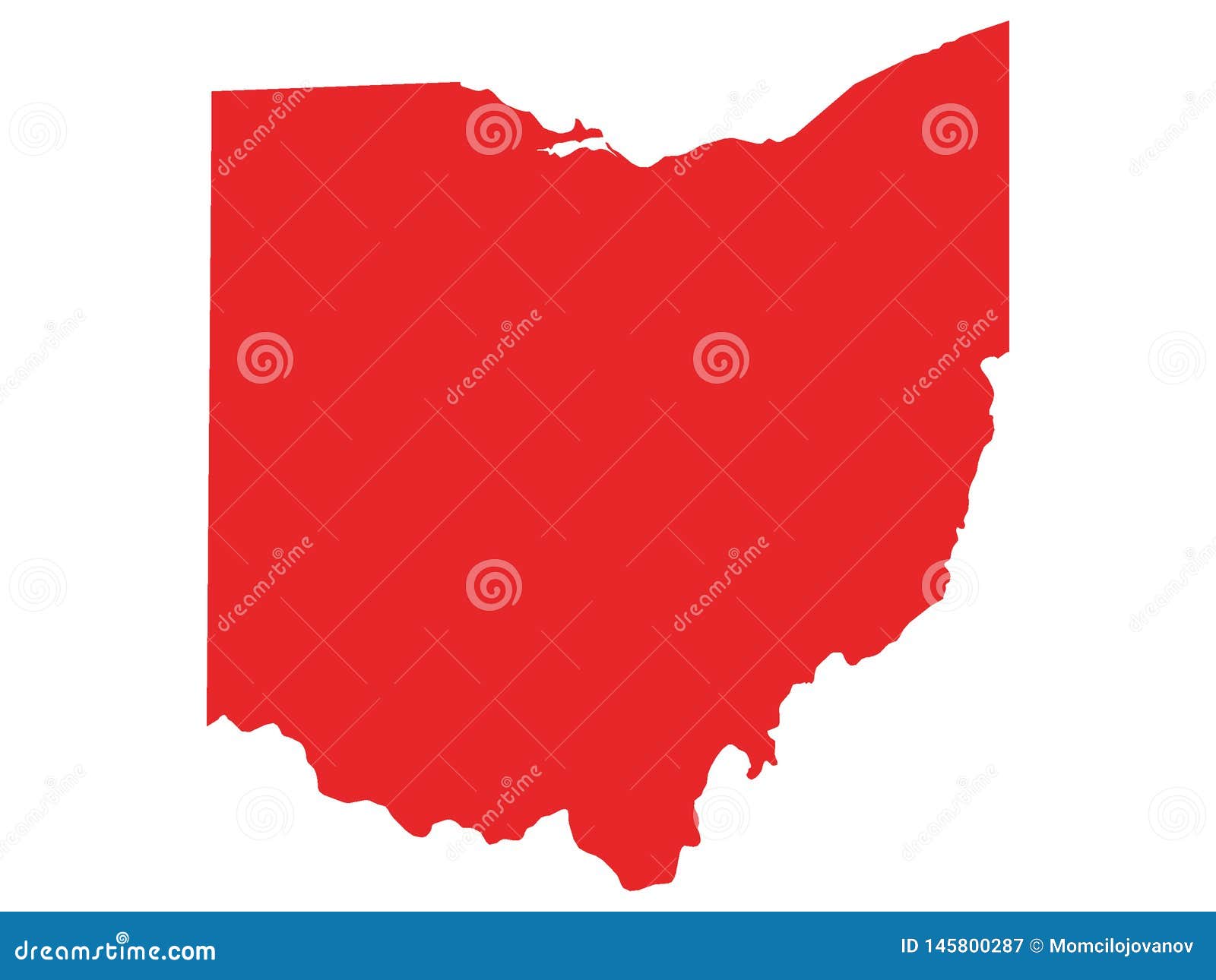 Red Map of US State of Ohio Stock Vector - Illustration of alabama ...
