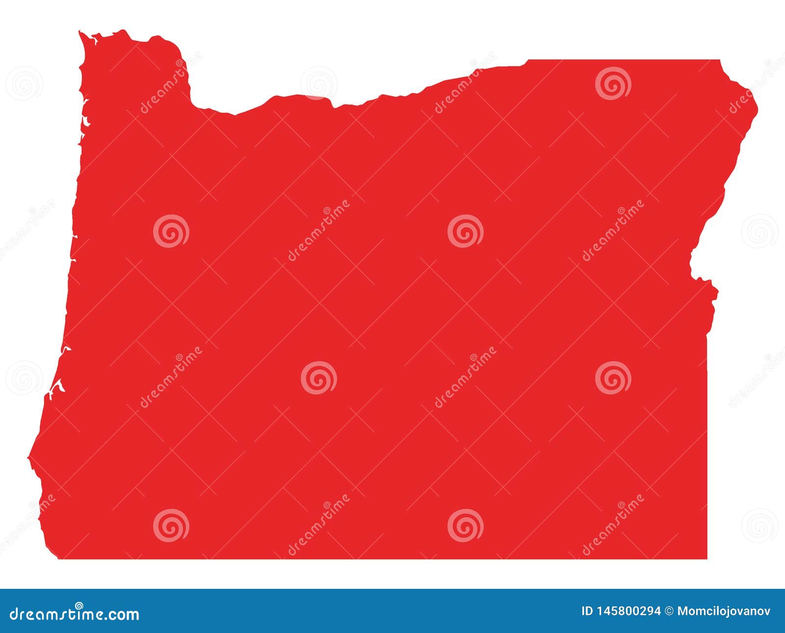 Red Map of US State of Oregon Stock Vector - Illustration of carolina ...