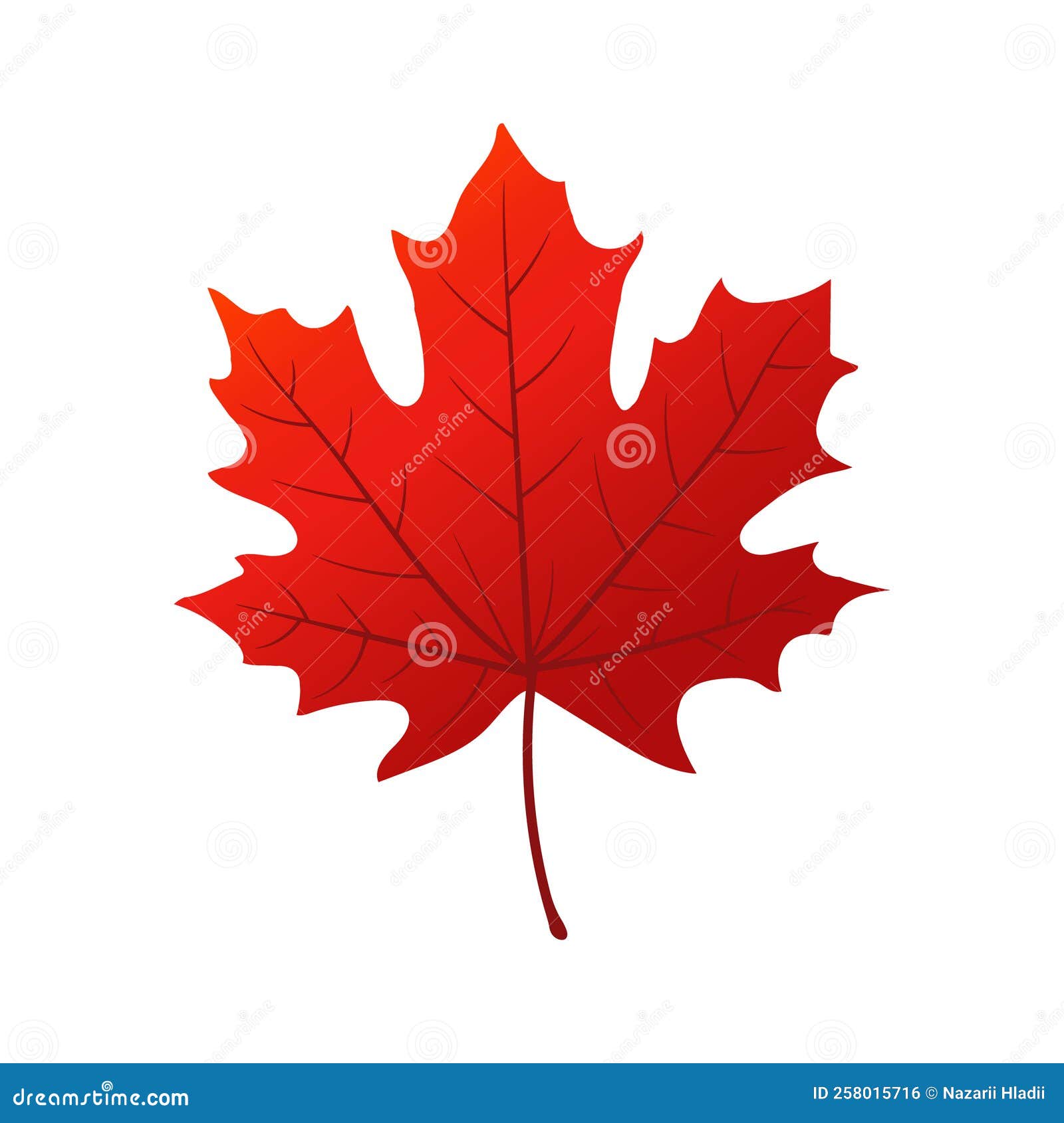 Vector Illustration of Red Maple Leaf Icon. Stock Vector - Illustration ...