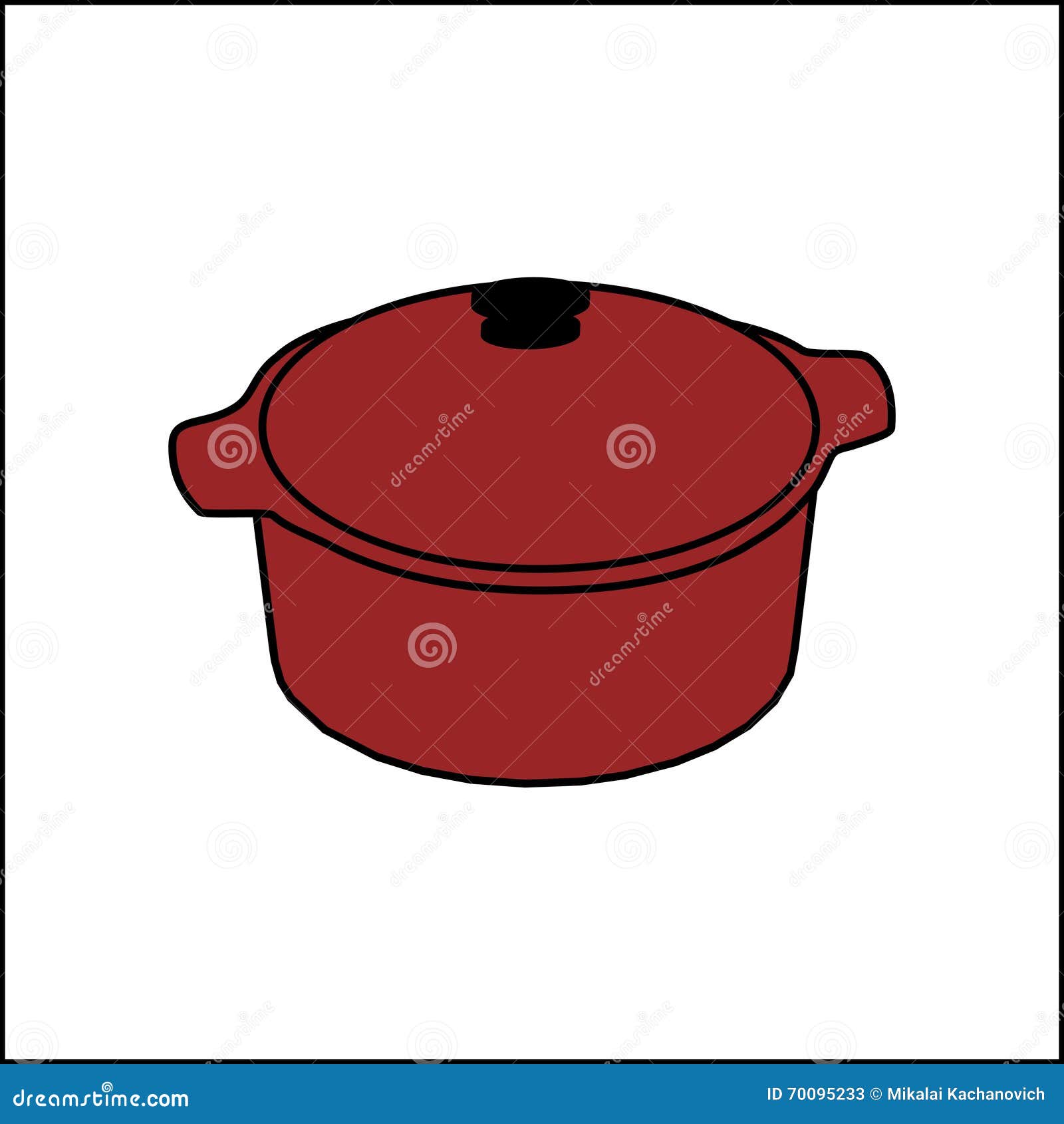 Vector Illustration of a Red Pan. Stock Illustration - Illustration of ...