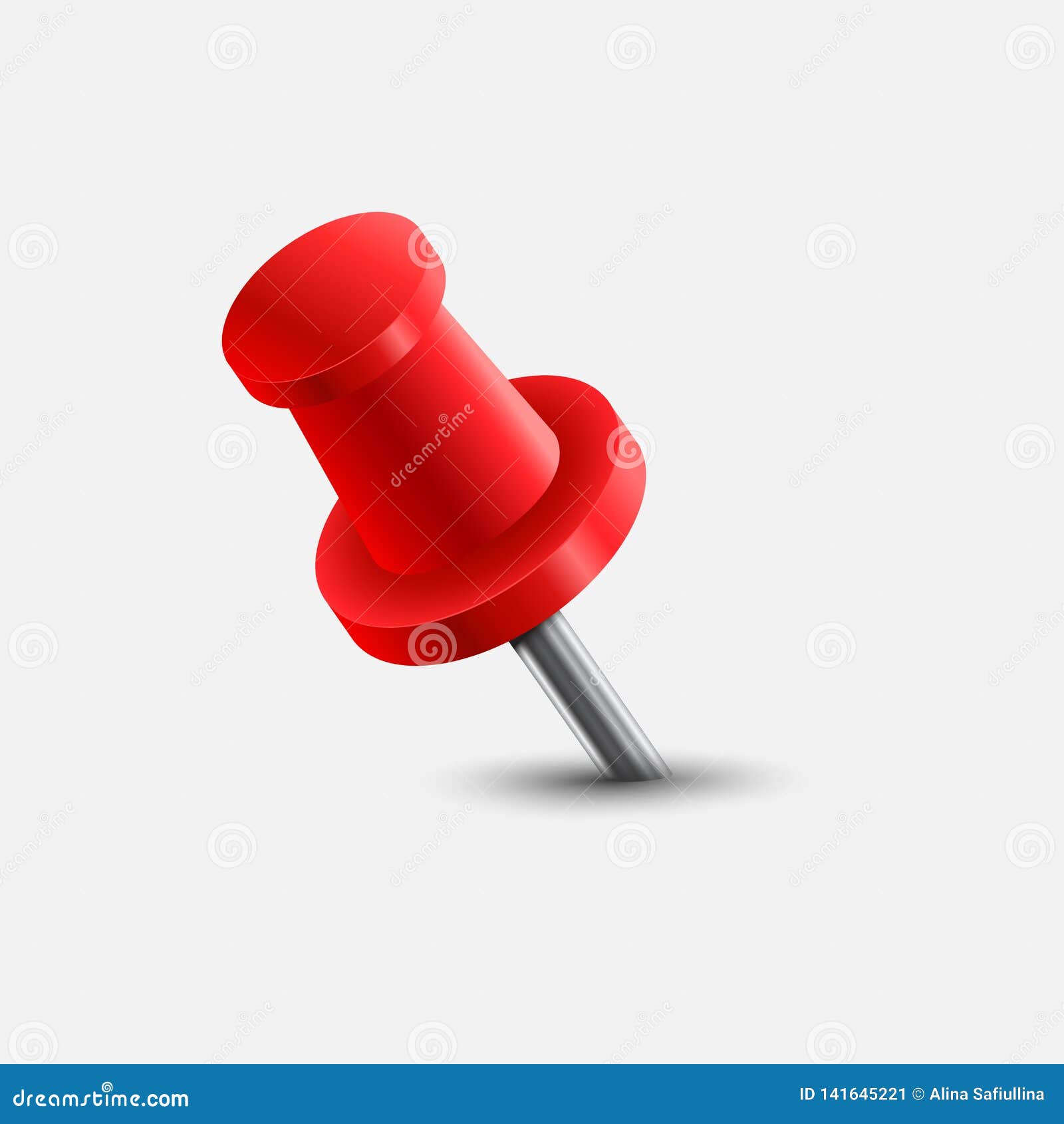 Vector Illustration of Red Push Pin. Stock Vector - Illustration of ...