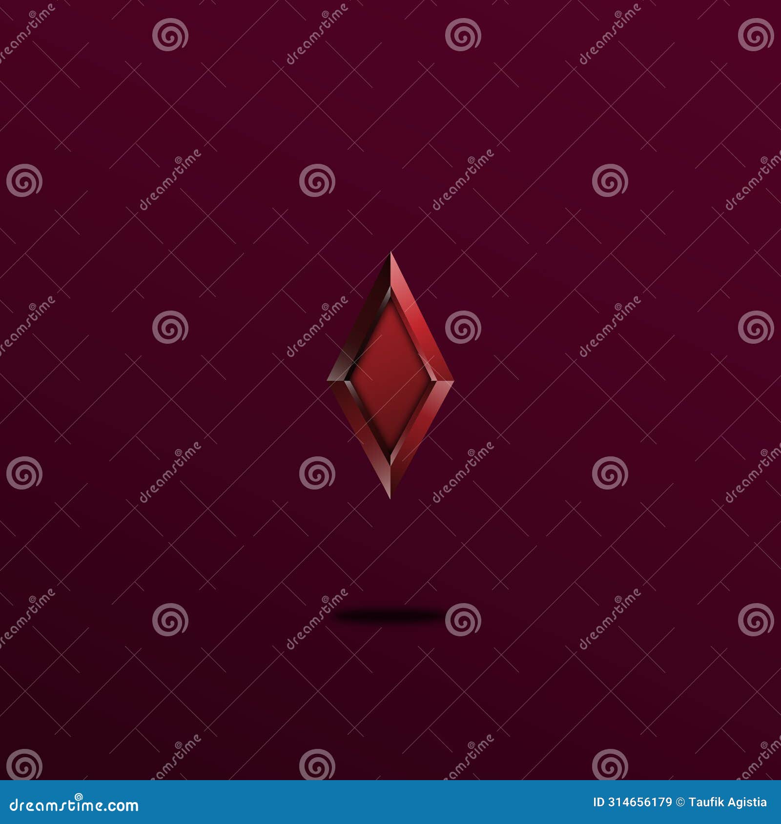 Vector Illustration of Red Rhombus on Dark Background. Stock ...
