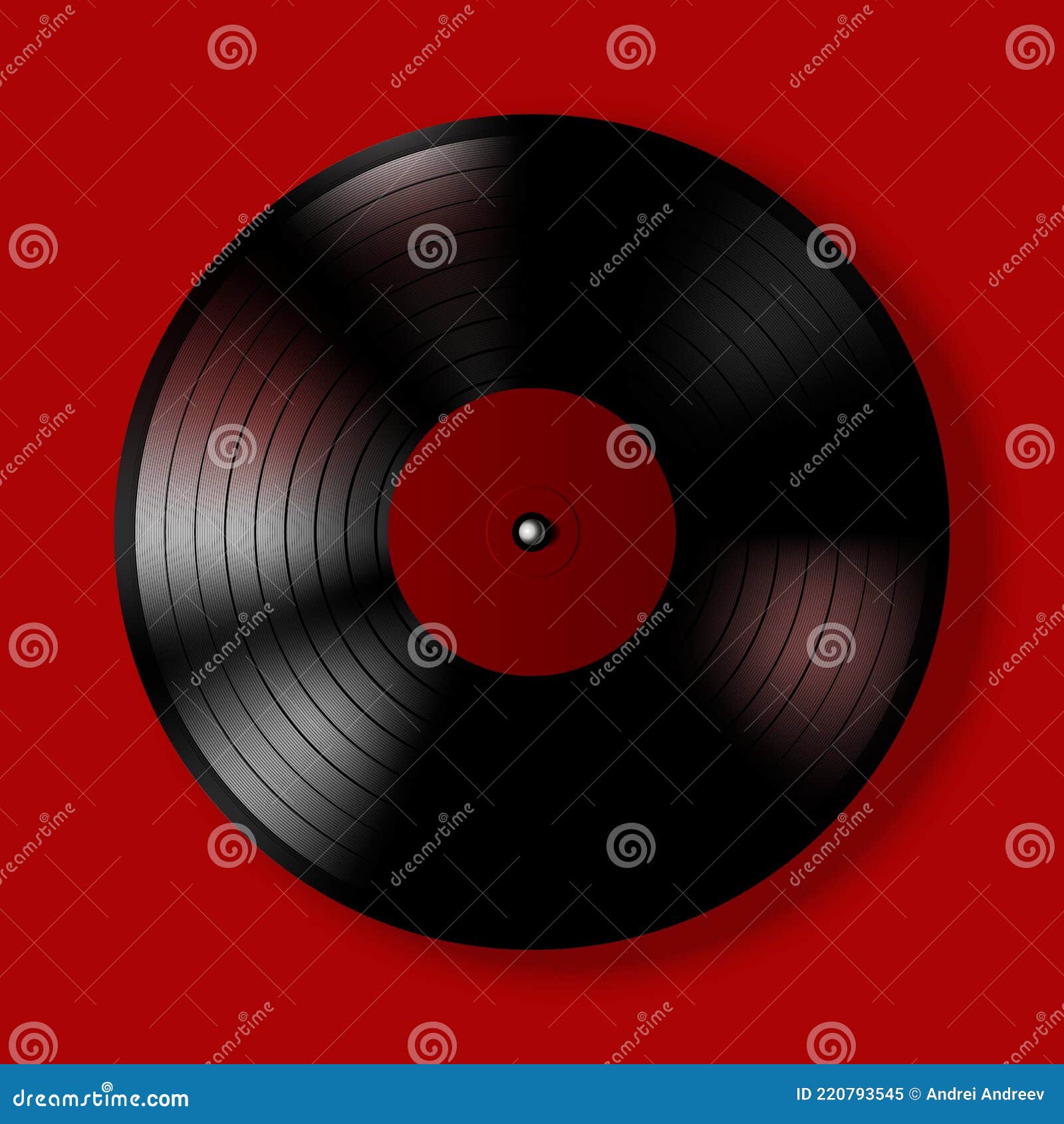 Vector Illustration of a Red Vinyl. Stock Illustration - Illustration ...
