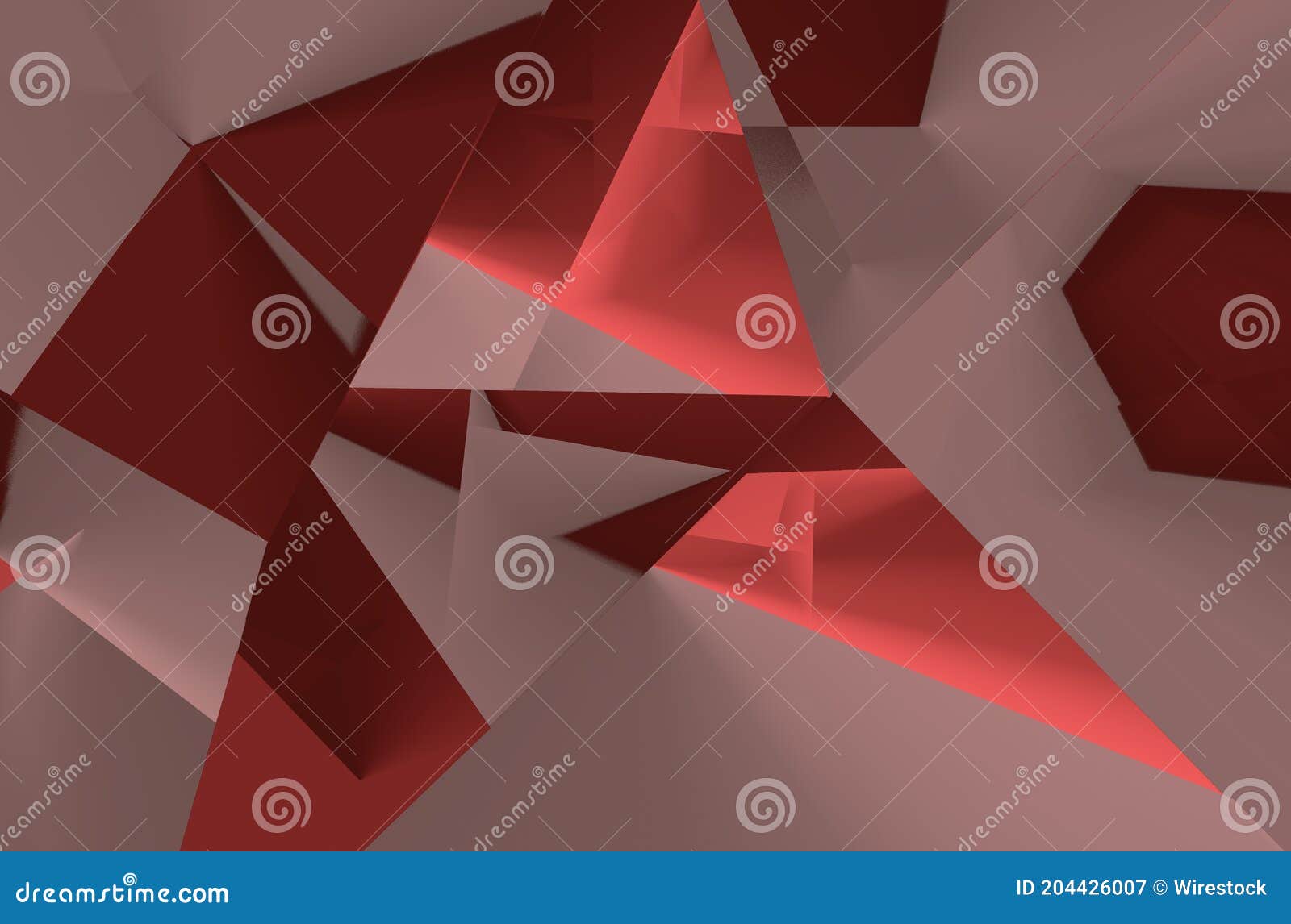 Vector Illustration of Red Wallpaper with Triangular Shapes. Linear ...